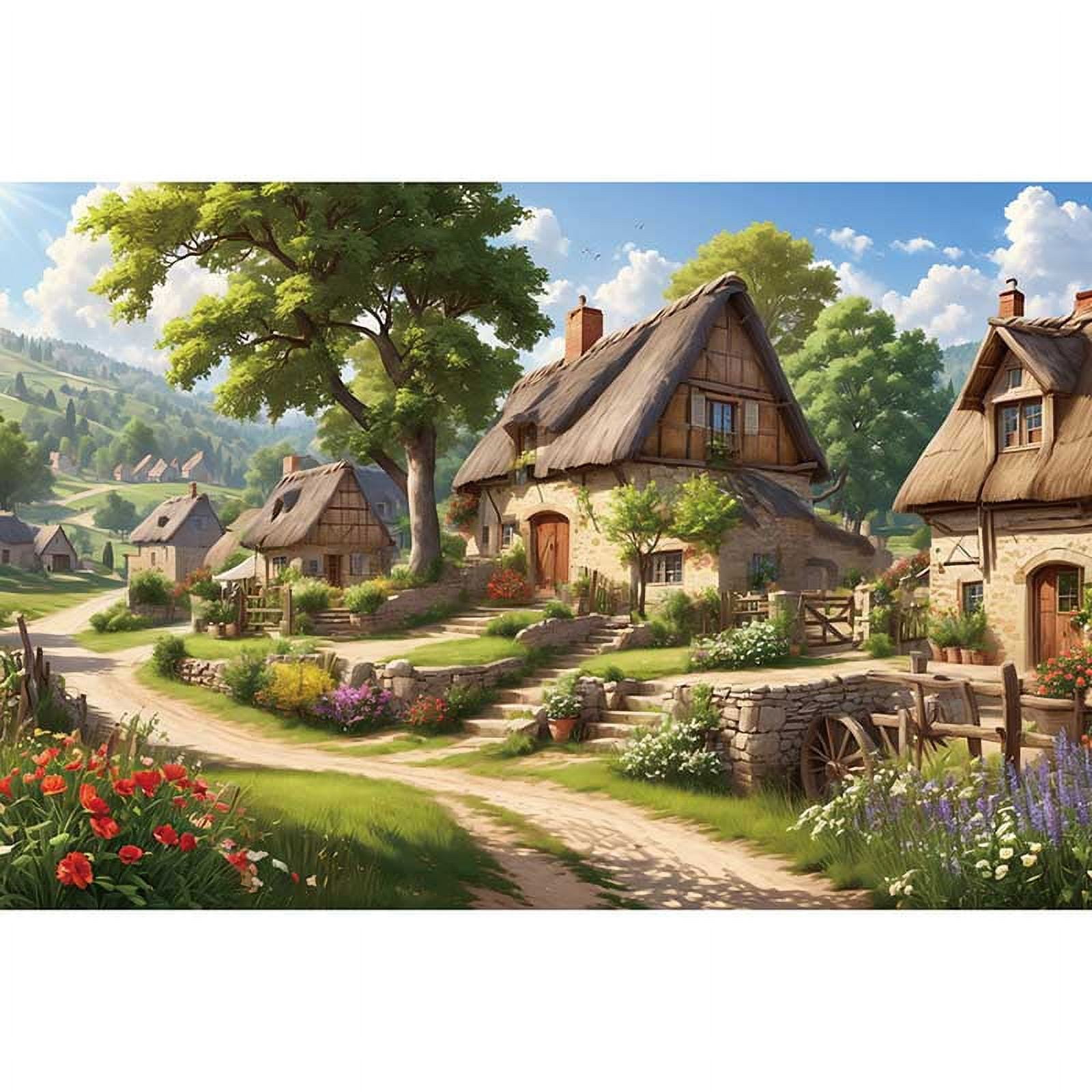 Spring Summer Village Home Backdrop Natural Rural Country Sce ...