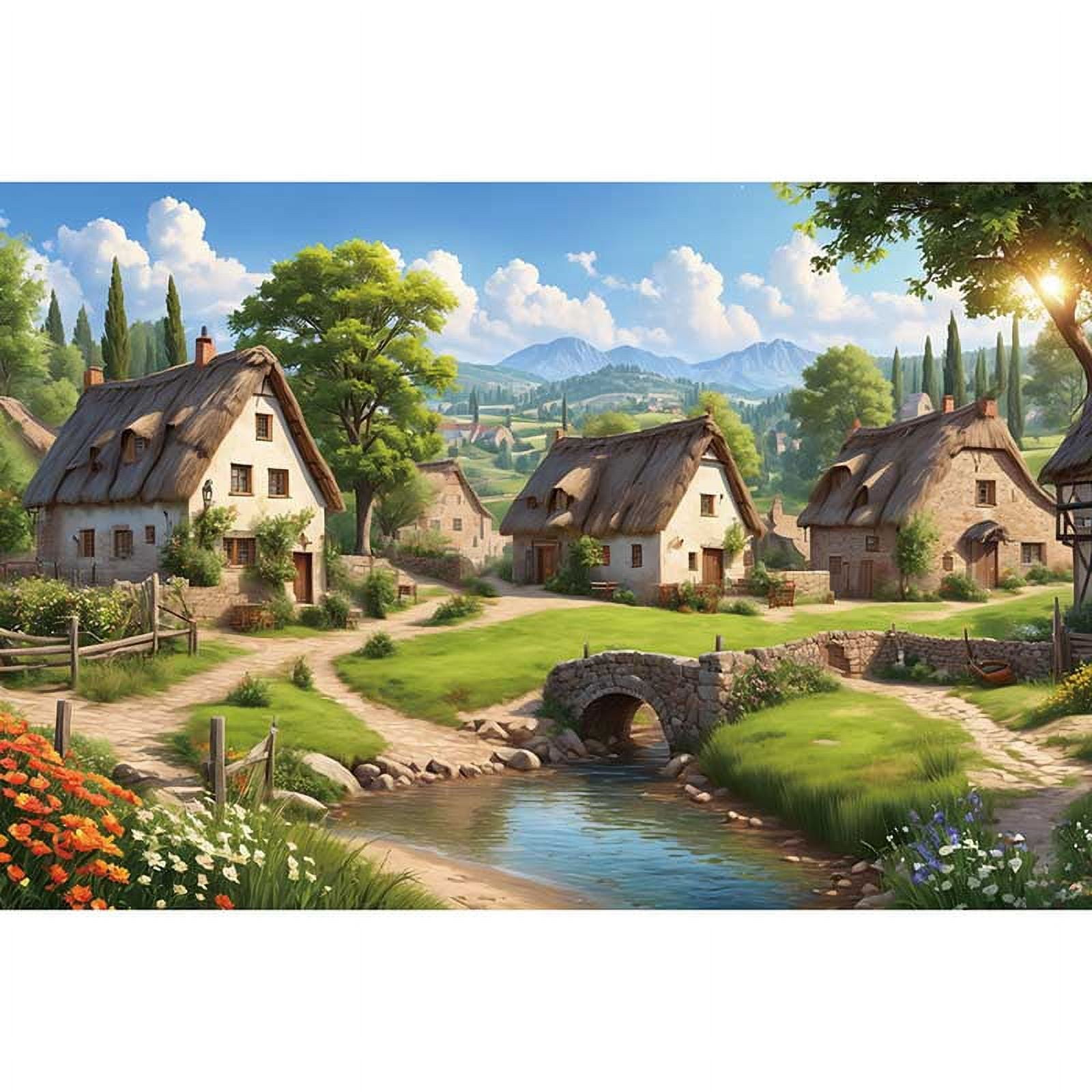 Spring Summer Village Home Backdrop Natural Rural Country Sce ...