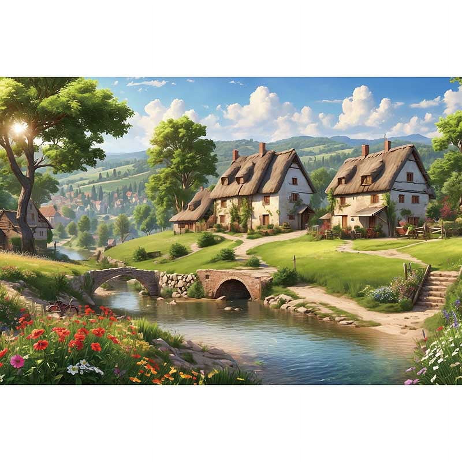 Spring Summer Village Home Backdrop Natural Rural Country Sce ...