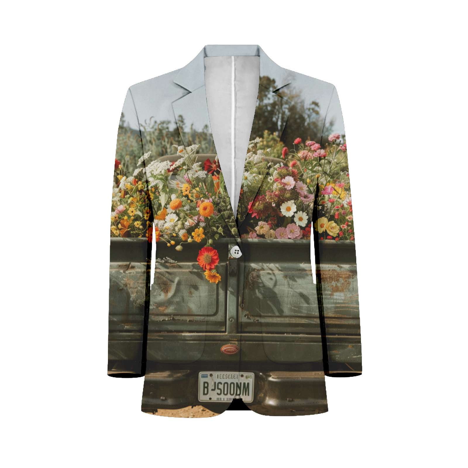 Spring Summer Vintage Truck Pickup Wild Flowers Customized Men's Suits ...