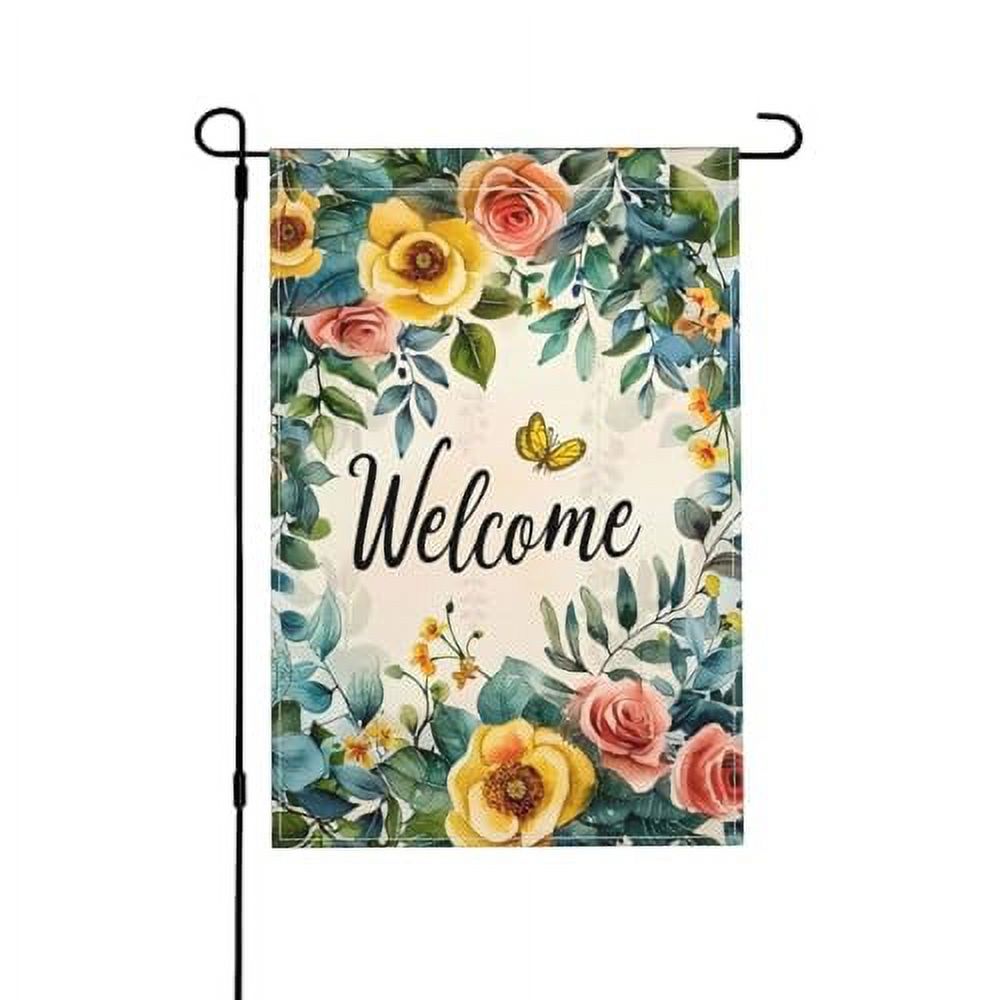 Spring Summer Welcome Garden Flag Seasonal Decorative Small Garden ...