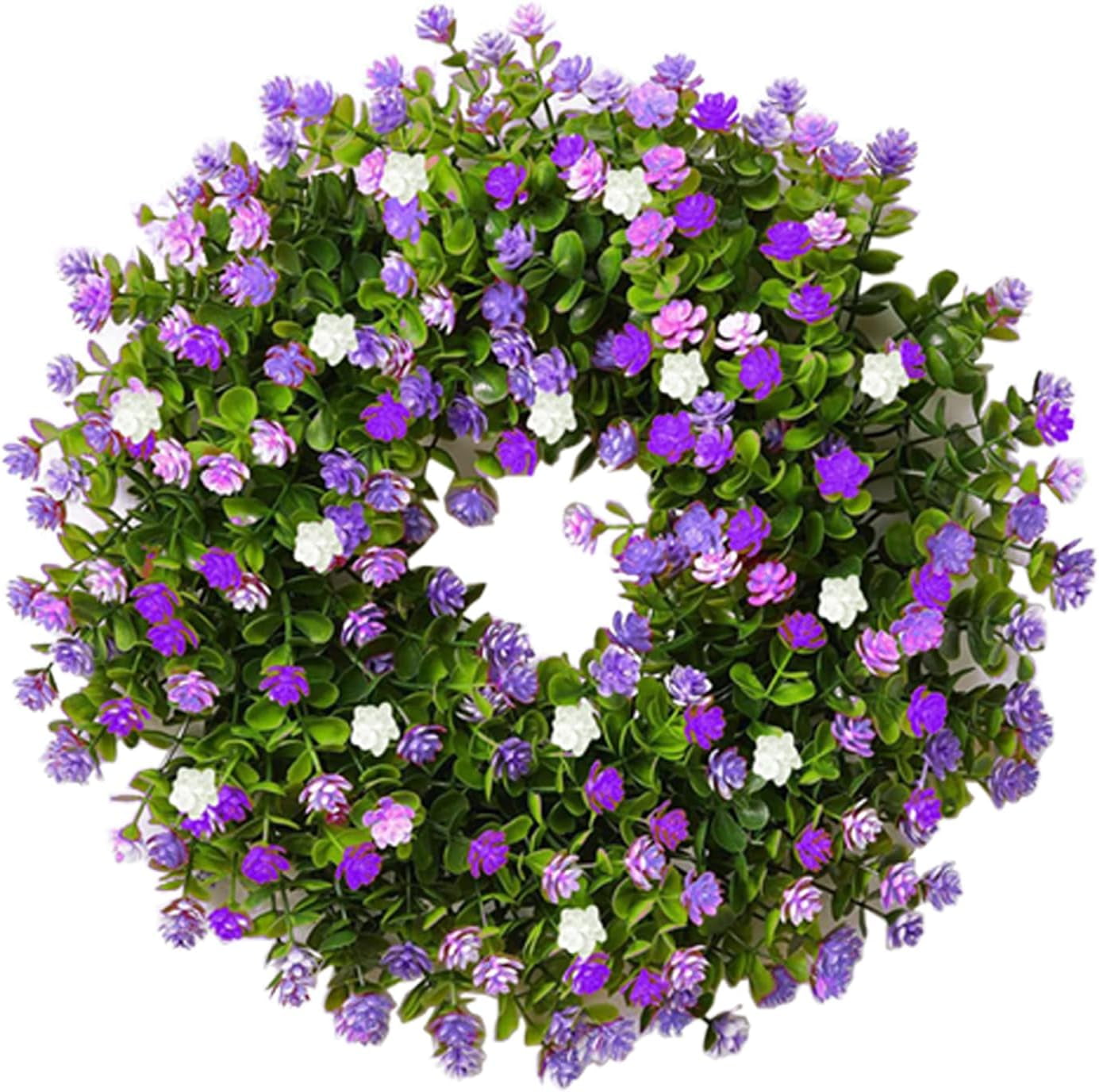Spring Summer Wreath for Front Door, Spring Garden Wreath Outside Pansy ...