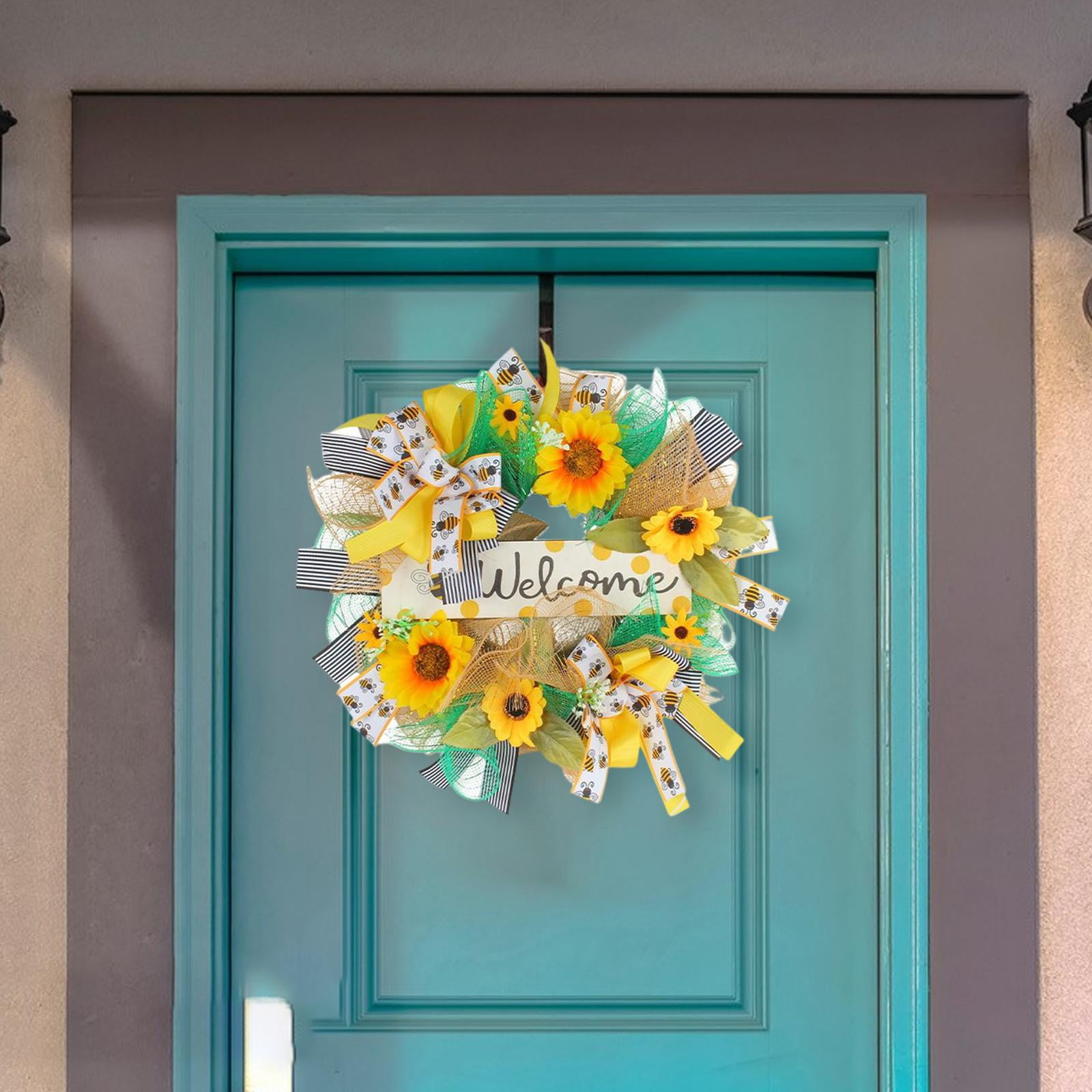 Spring Summer Wreath for Front Door Crafts Flowers Wreath Rustic ...