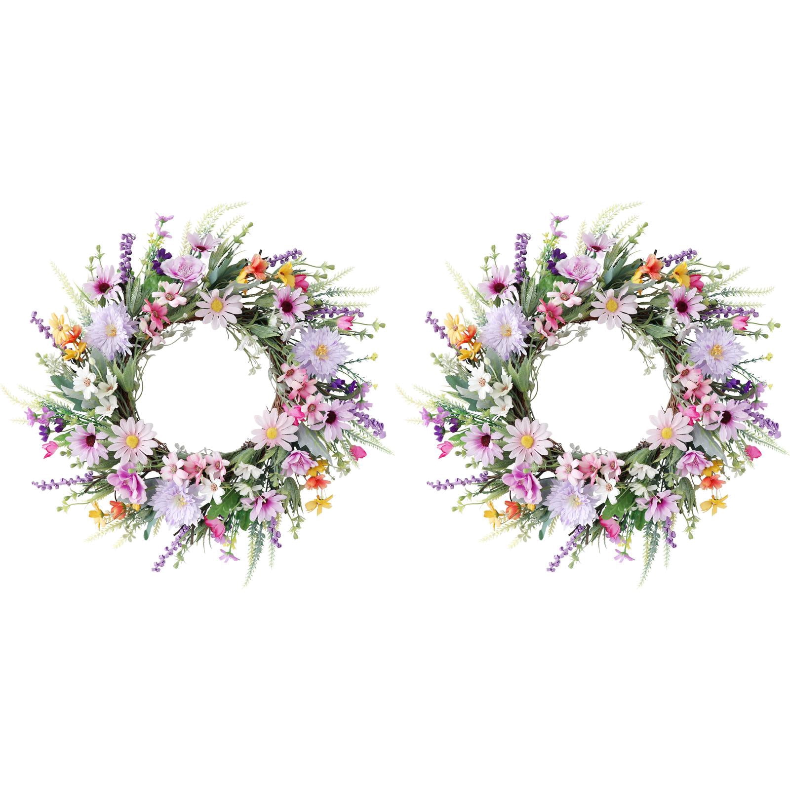 Spring and Summer Wreaths for Front Door, Artificial Daisy Flowers ...