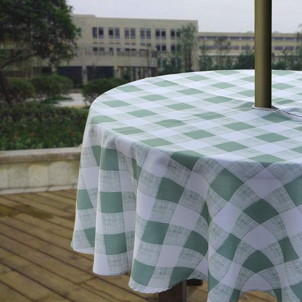 Spring/Summer Wrinkle-Free Waterproof Outdoor Tablecloth with Umbrella ...