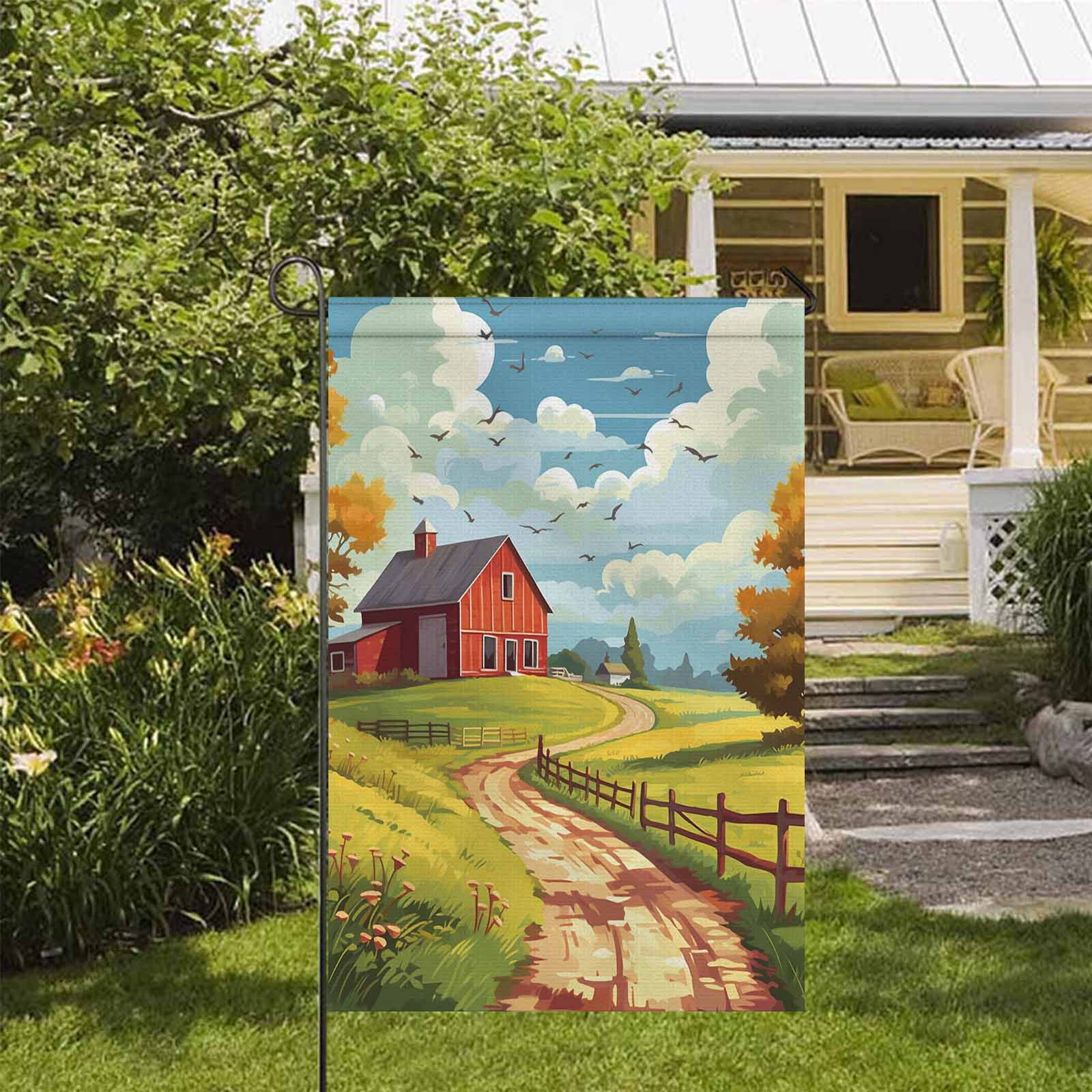 Spring Summer fall and winter Garden Flag 12×18 Inchl Floral Decorative ...