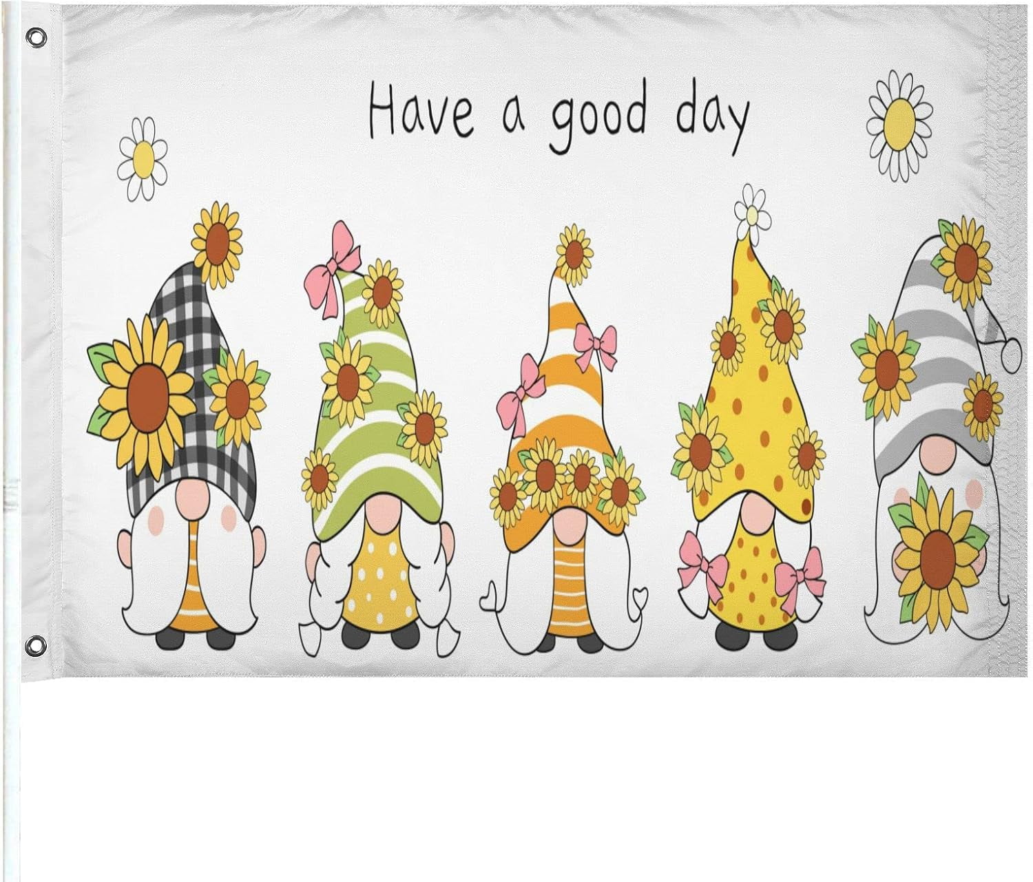 Spring Sunflower Gnomes Flag Outdoor Garden Flag for Outside Funny ...