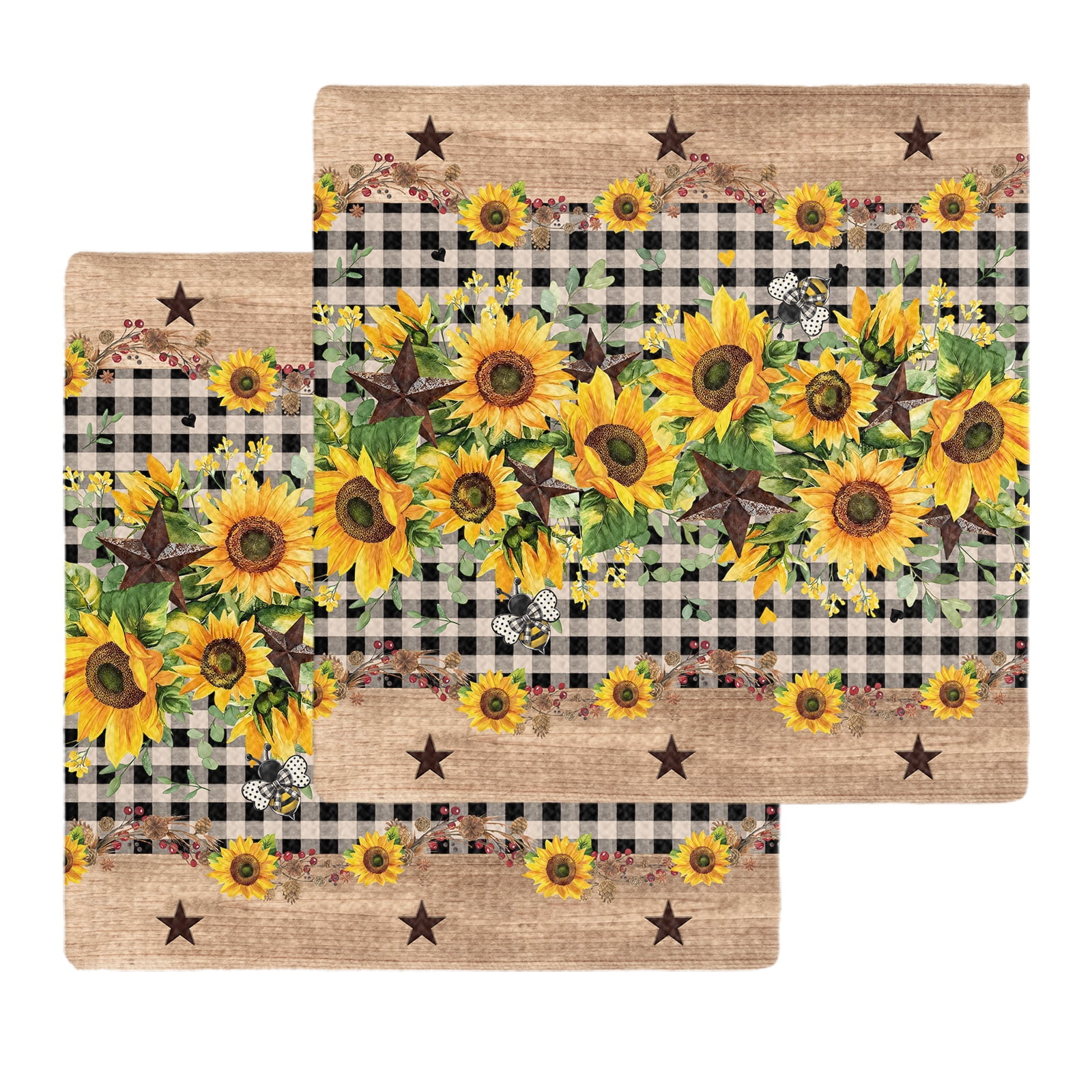 Spring Sunflower Kitchen Dish Towels for Drying Dishes Set of 2 ...