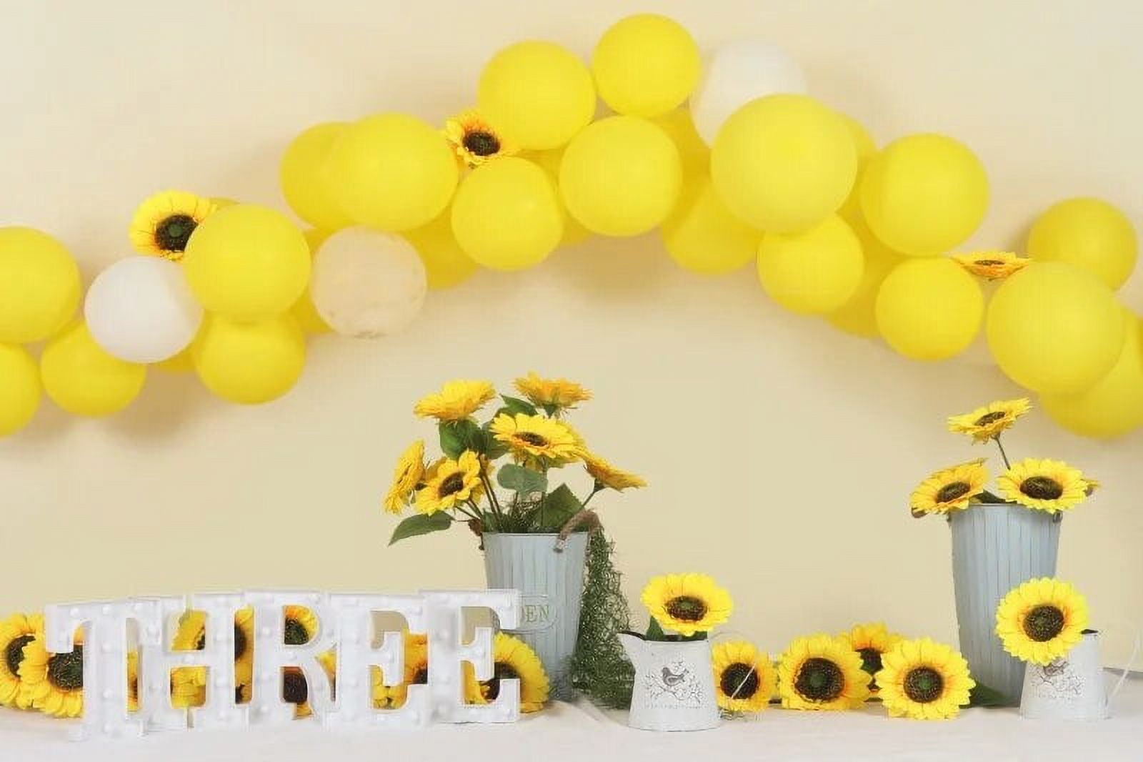 Spring Sunflower Wooden Birthday Scene Photography Backdrop Balloon ...
