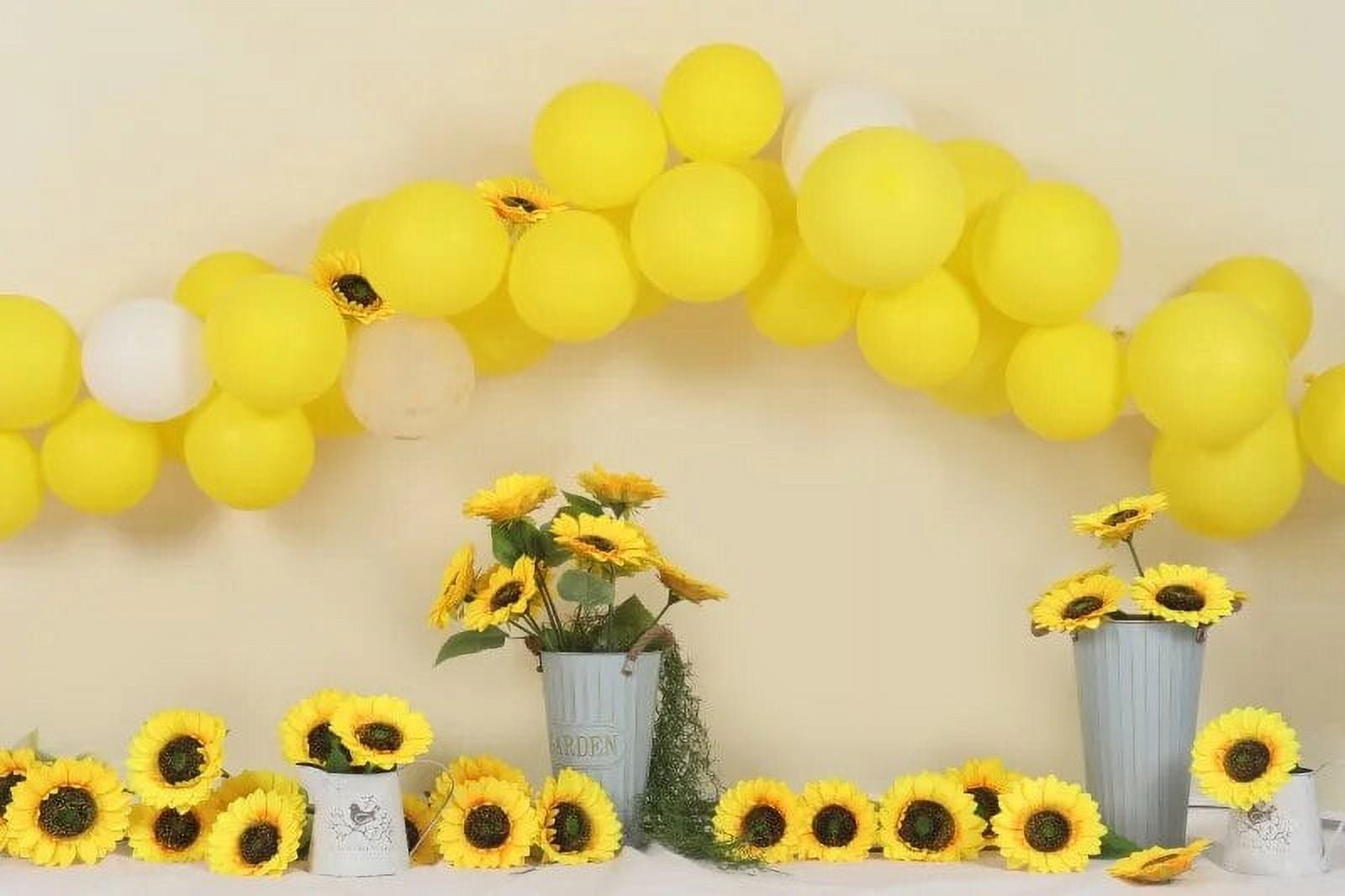 Spring Sunflower Wooden Birthday Scene Photography Backdrop Balloon ...