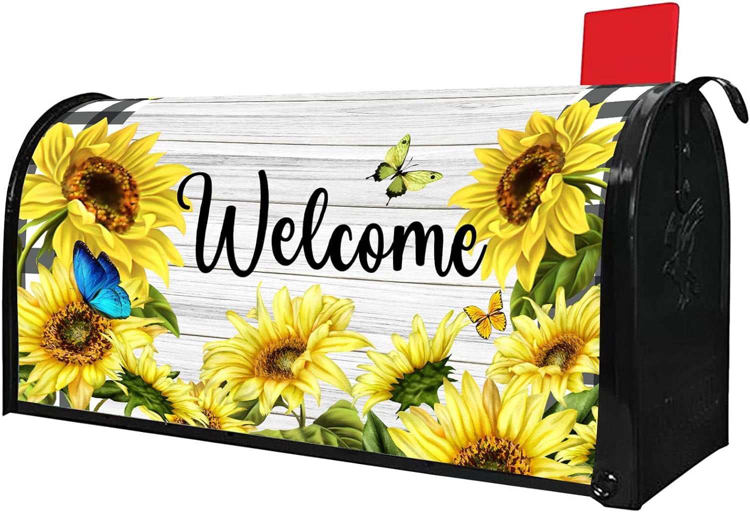 Spring Sunflowers Mailbox Covers, Magnetic Post Box Cover Wraps ...