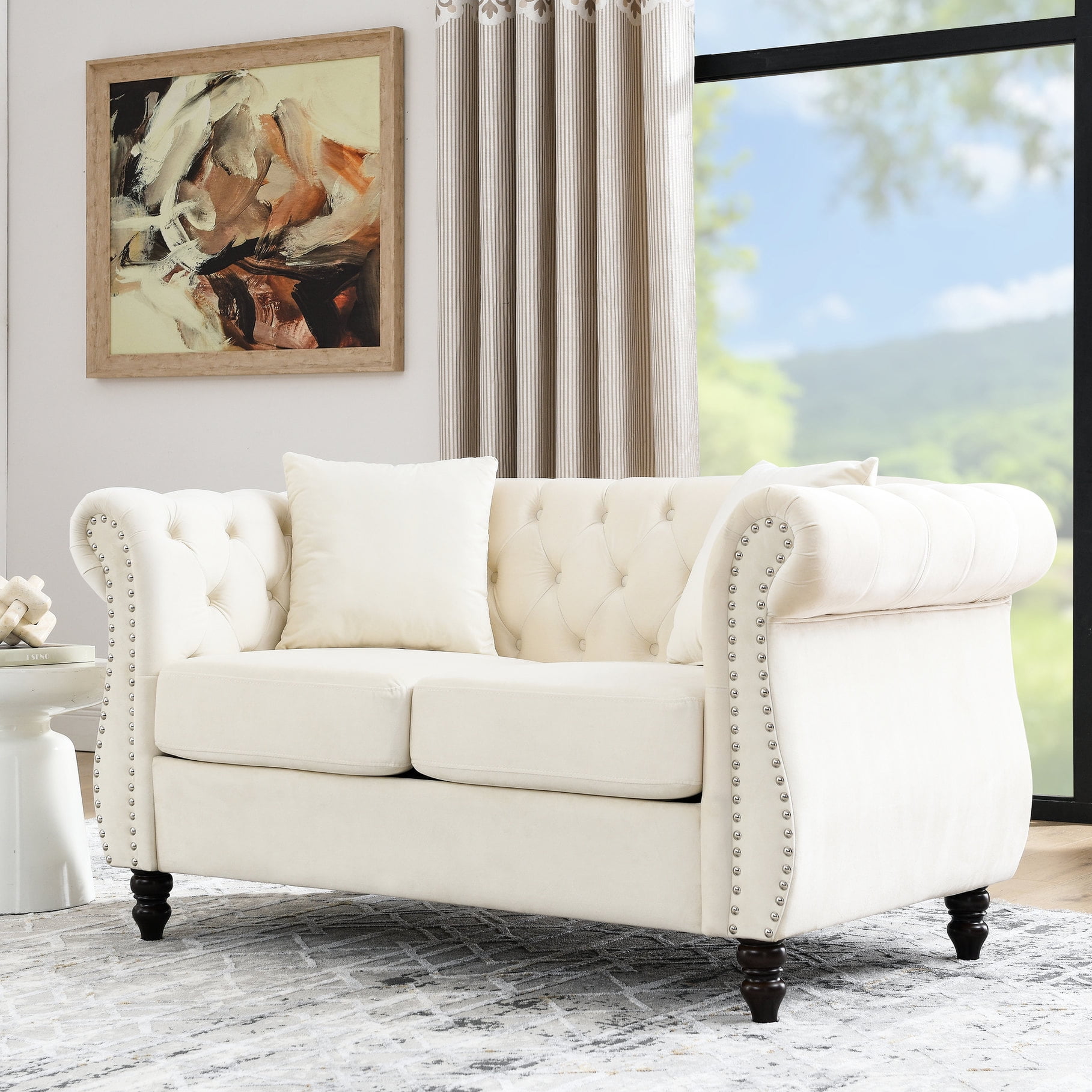 Spring-Supported Cushions, Tufted Buttons | After a Busy Day, Allows ...