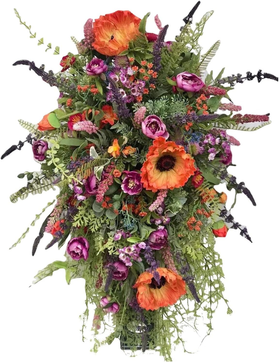 Spring Swag Lavender Wreaths for Front Door, 20 in Artificial Spring ...