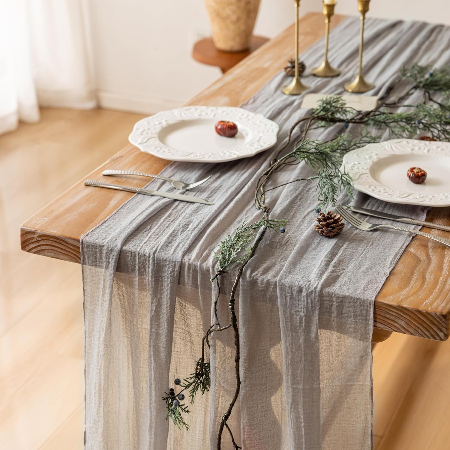 Spring Table Runner Cheesecloth 120 Inch 10 FT Rustic Boho Cheese Cloth ...