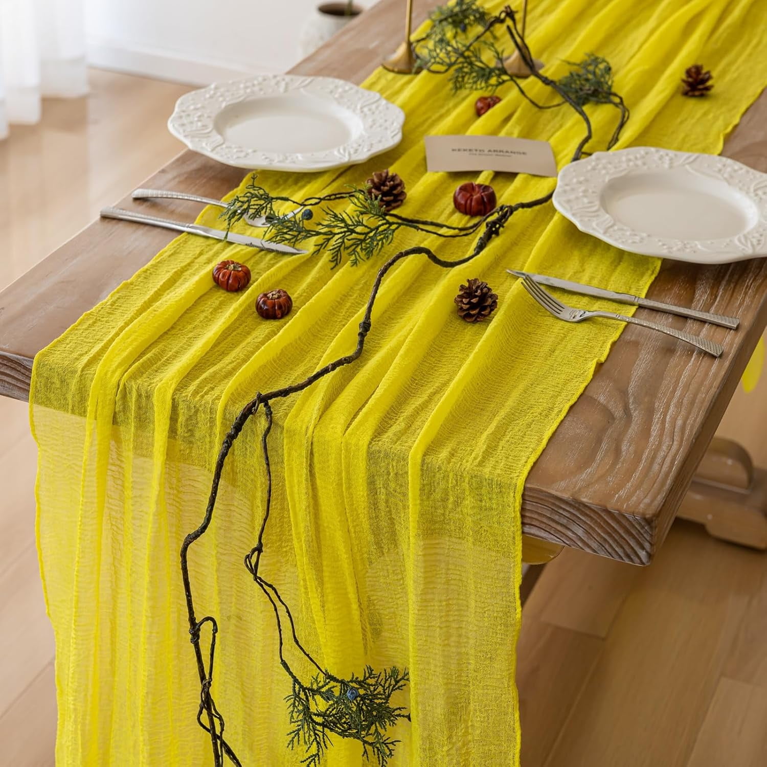Spring Table Runner Cheesecloth 120 Inch 10 FT Rustic Boho Cheese Cloth ...