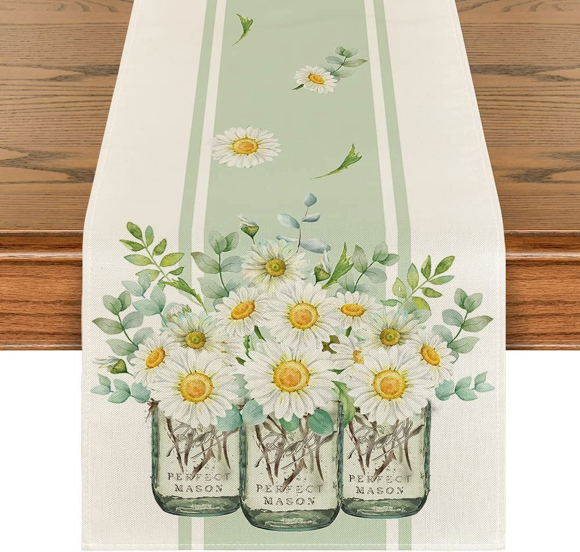 Spring Table Runners for Dining Table ration & Accessories Water Grass ...