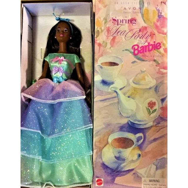 Spring Tea Party Barbie Doll African American Avon Special Edition 1997 ...