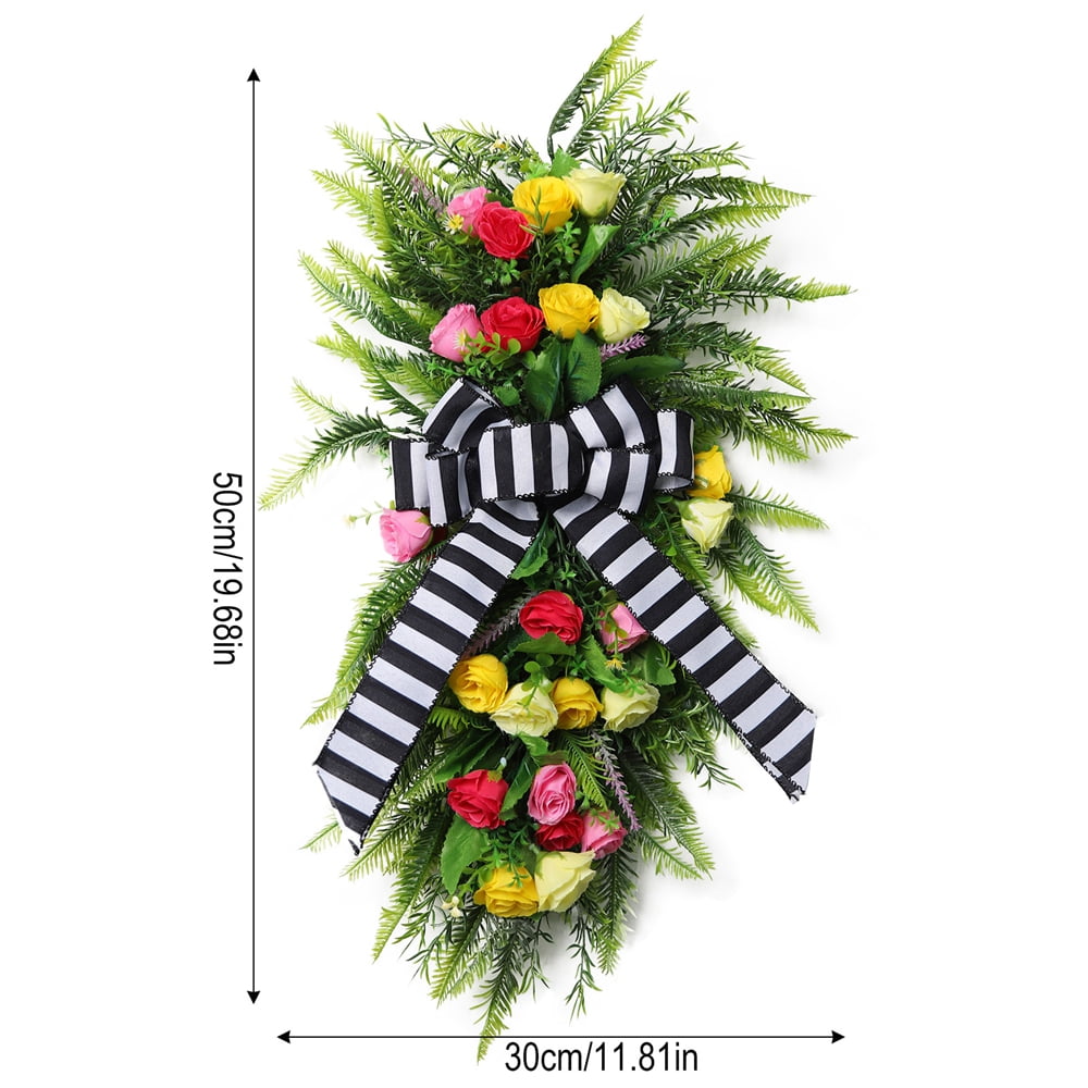 Spring Teardrop Swag Garlands Spring Summer Front Door Teardrop Wreath ...