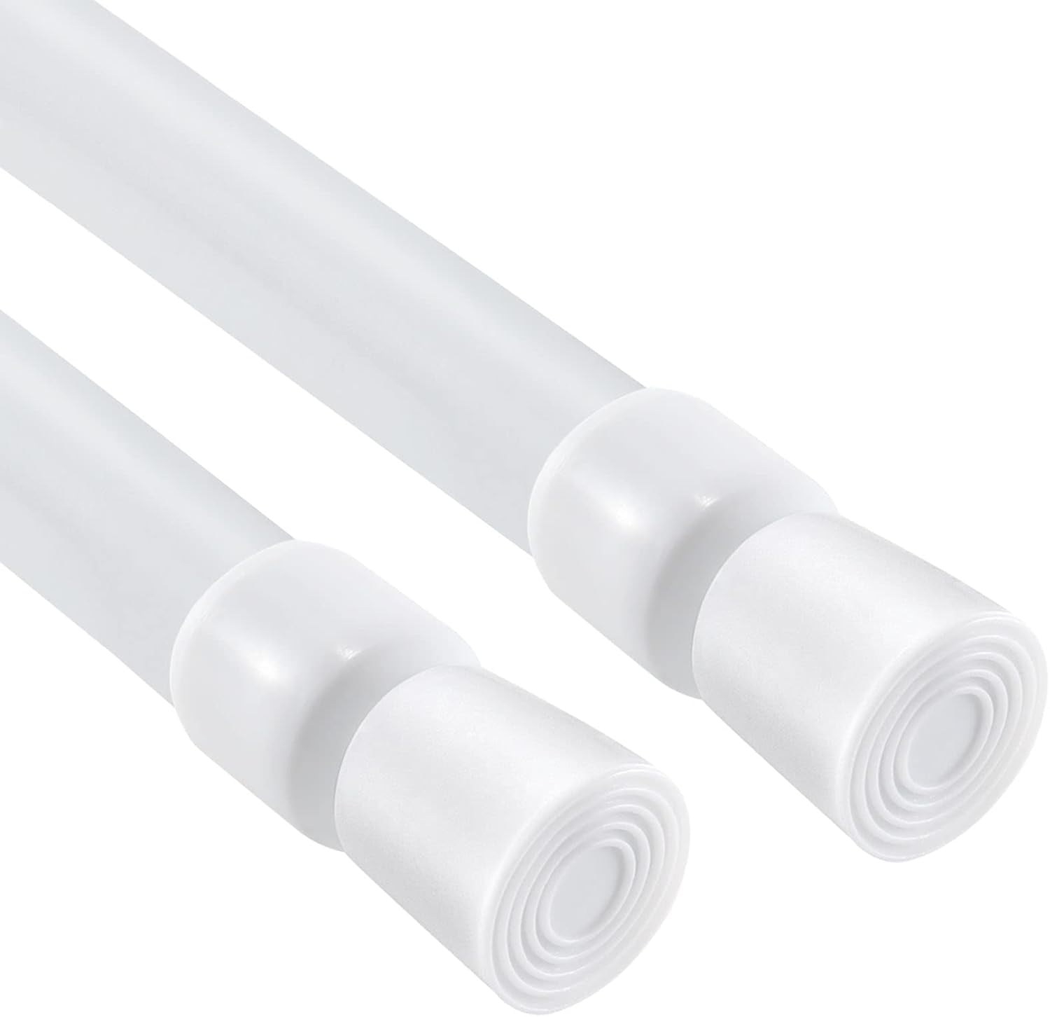 Spring Tension Curtain Rod White 2Pack Adjustable Length 53-98 Inch ...