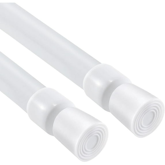 Spring Tension Curtain Rod White 2Pack Adjustable Length 53-98 Inch ...