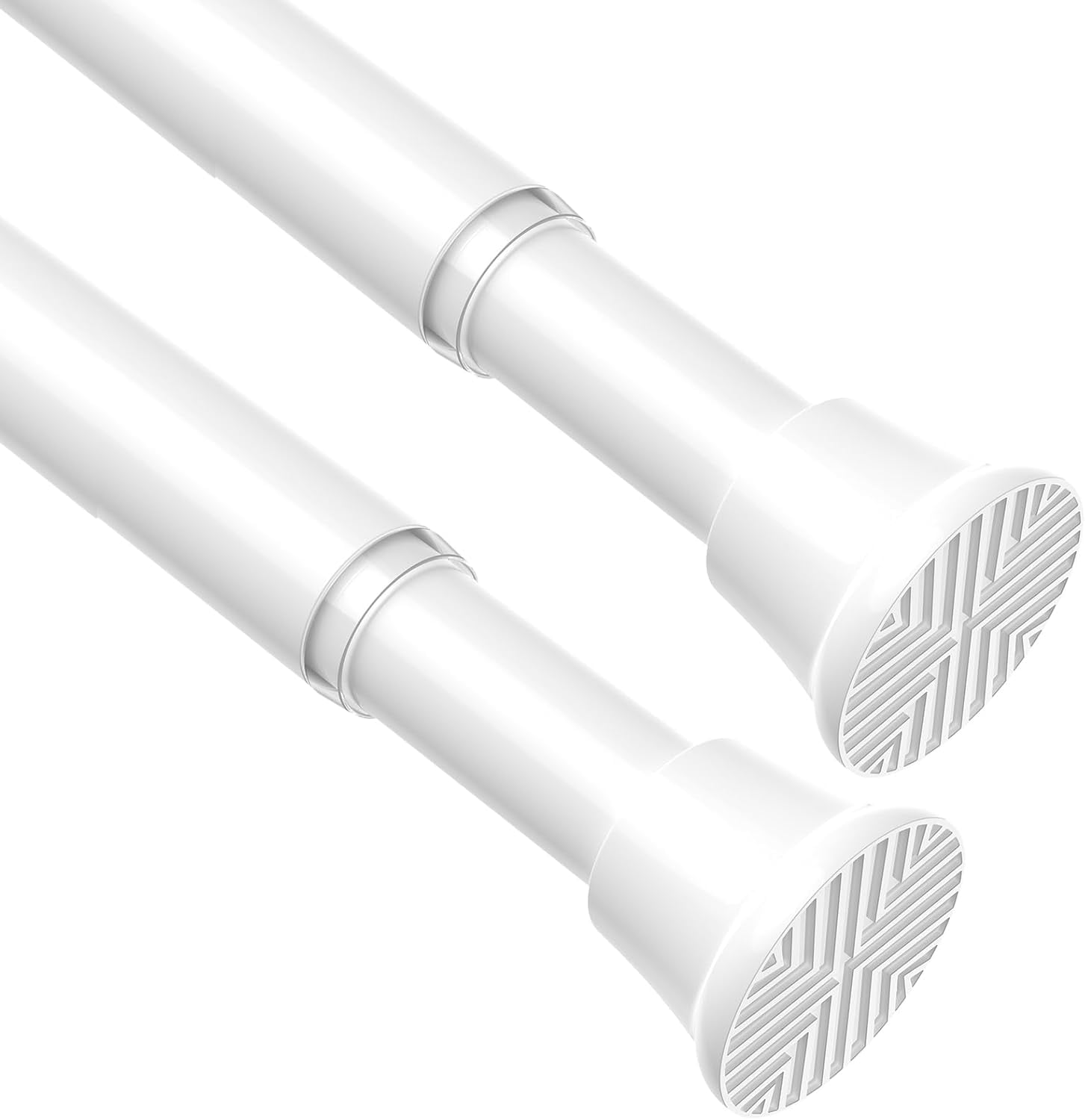 Spring Tension Curtain Rods 24 to 46 Inch, 2Pcs White Tension Rod ...