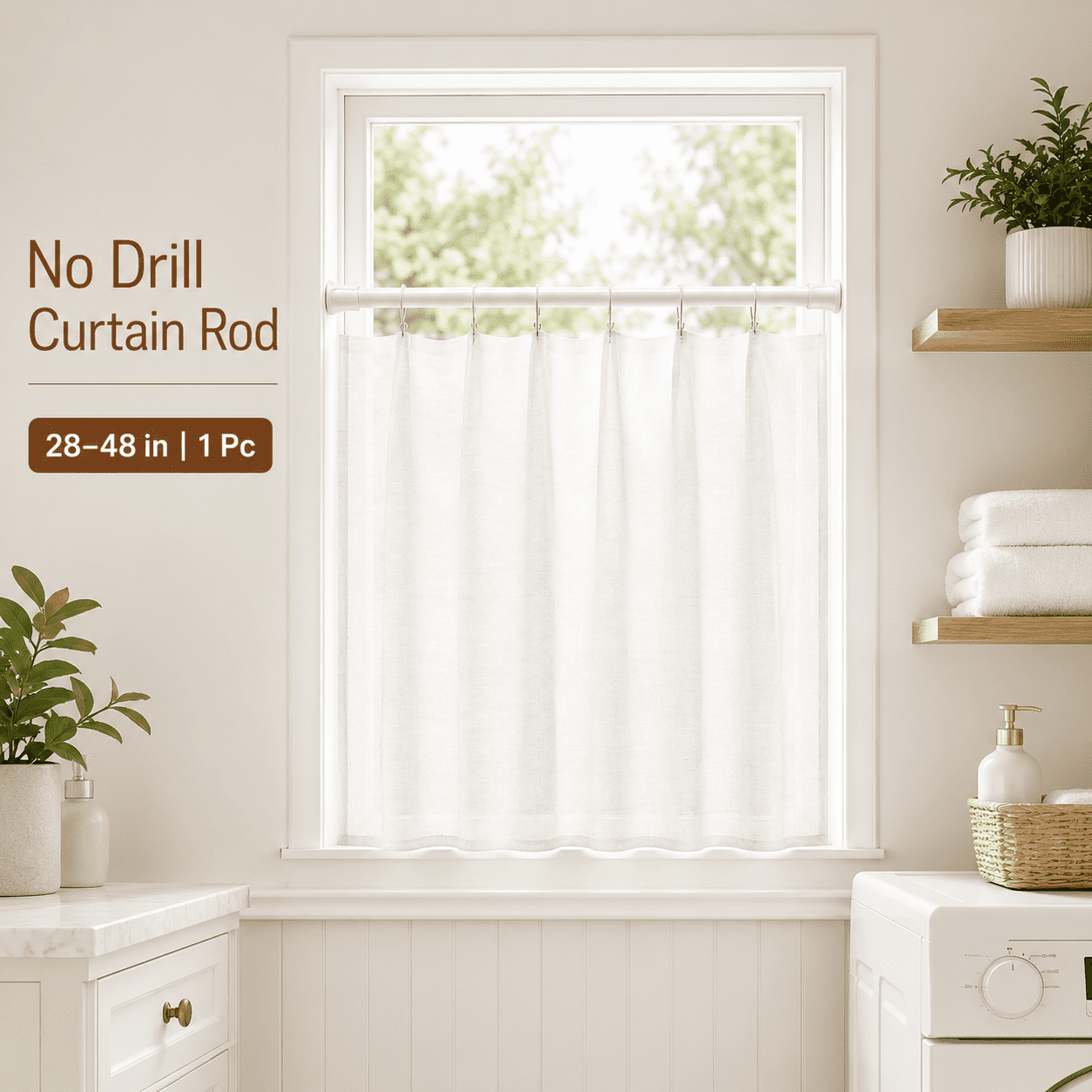 Spring Tension Curtain Rods, Adjustable 12 to 20 Inch No Drill Tension ...