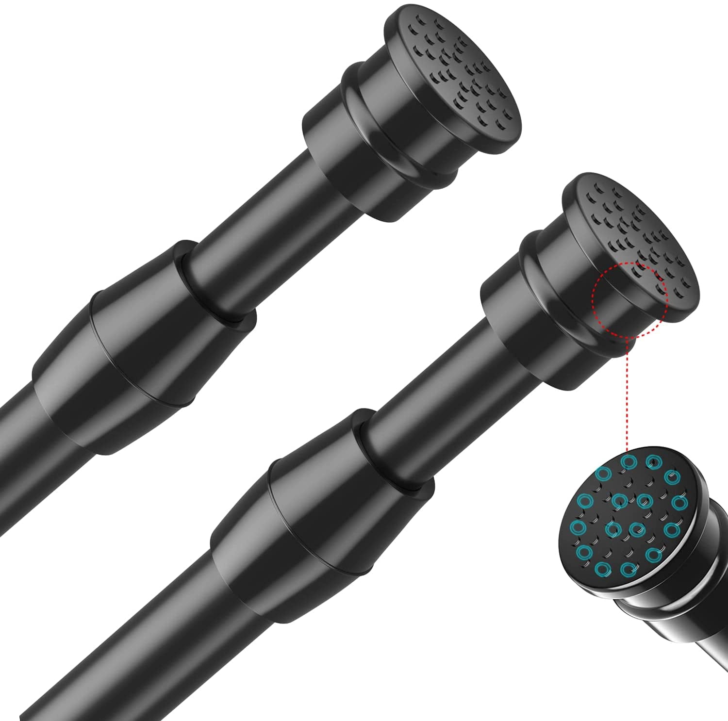 Spring Tension Curtain Rods Short Adjustable Tension Rods Black 28
