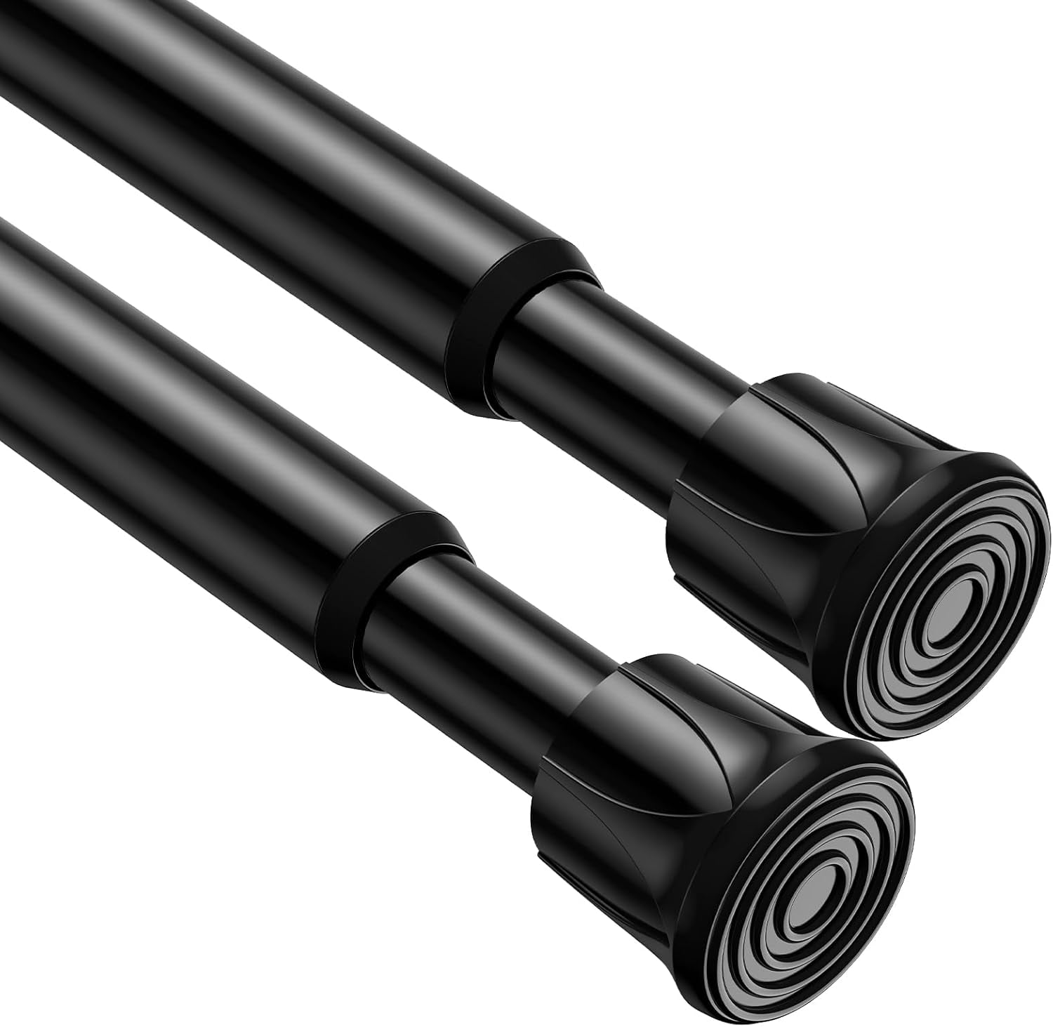 Spring Tension Curtain Rods Short Adjustable Tension Rods Black 28