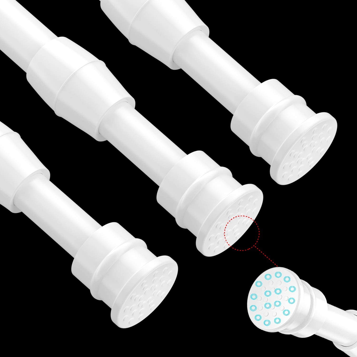 Spring Tension Curtain Rods, Short Adjustable Tension Rods, White, 18 ...