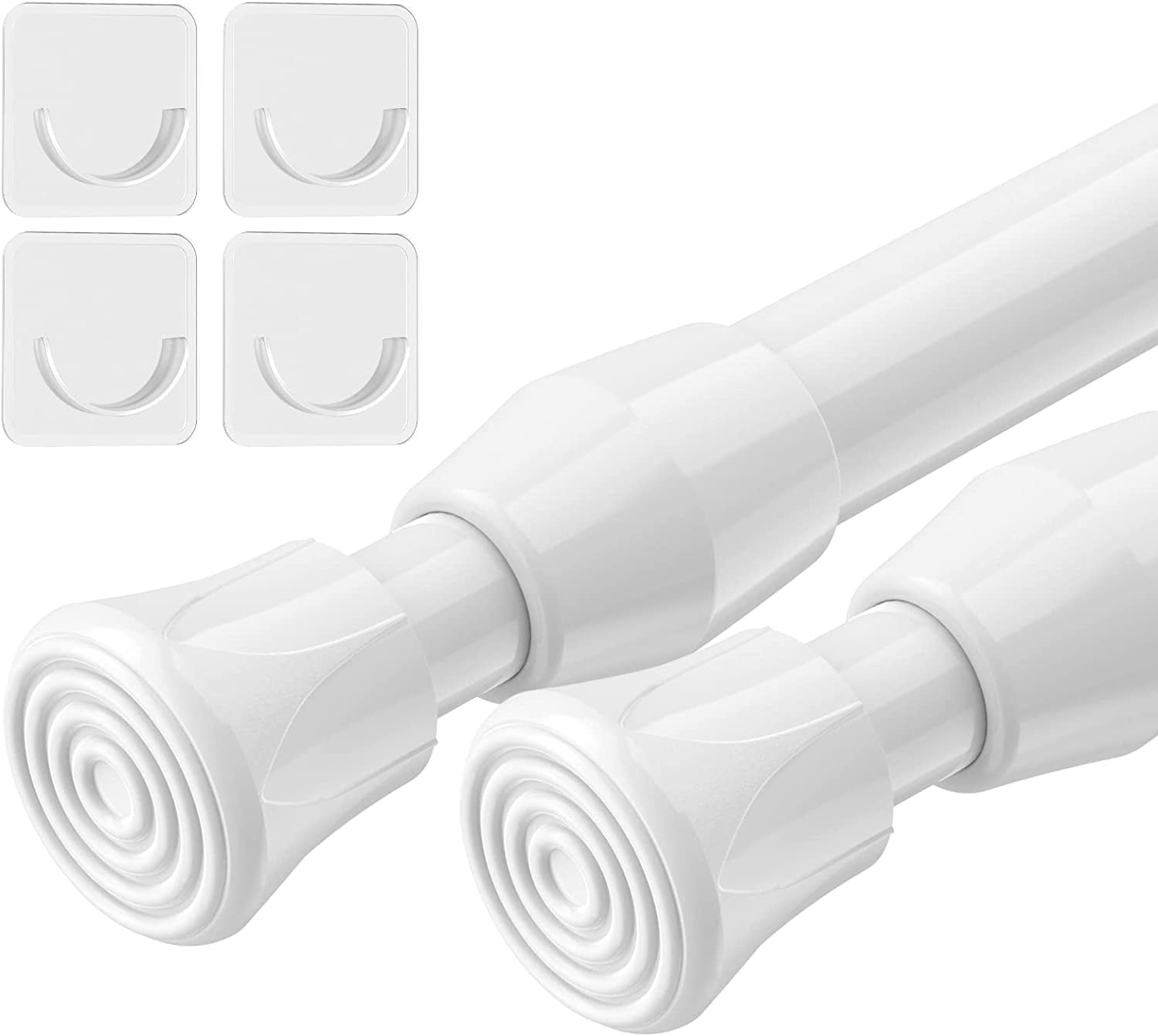 Spring Tension Curtain Rods Short Adjustable Tension Rods White 27