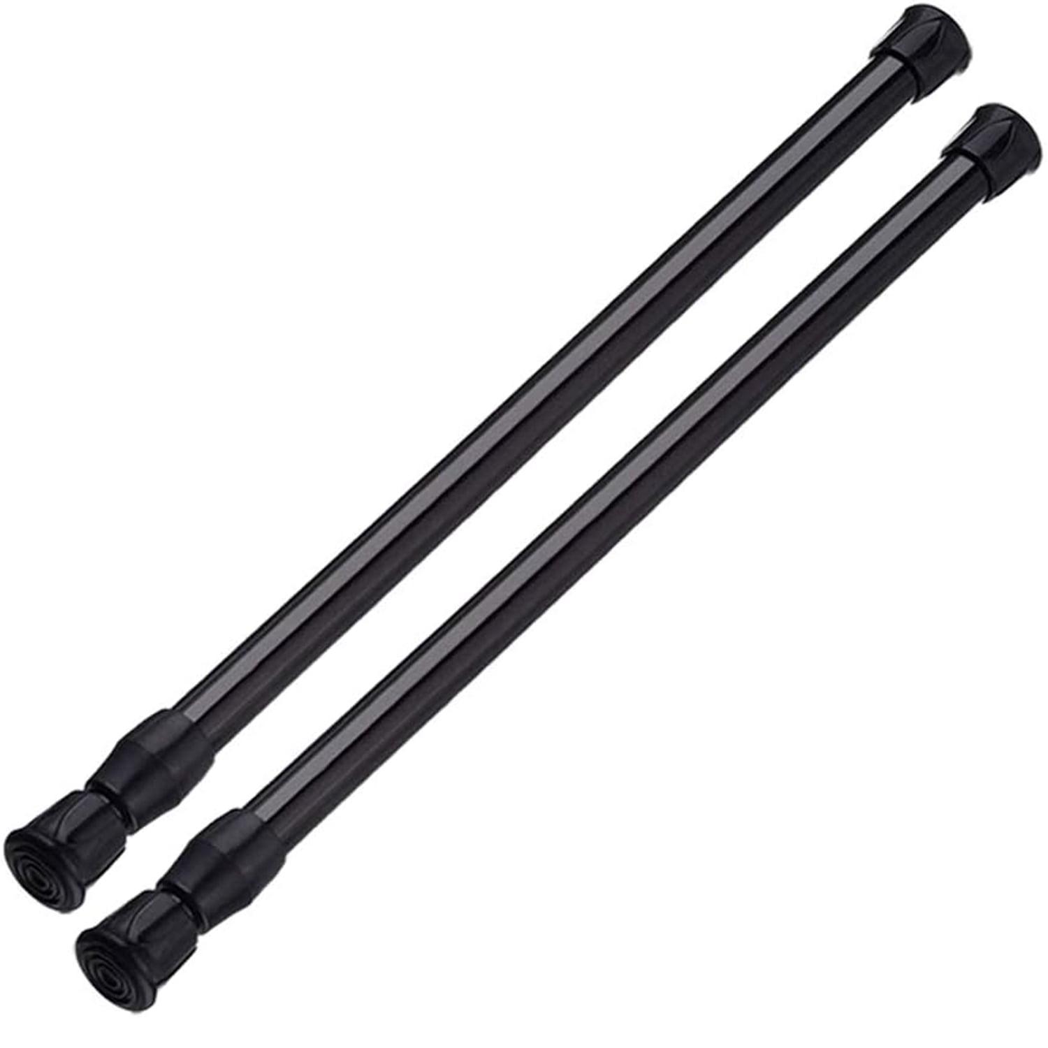 Spring Tension Curtain Rods Short Tension Rod (Black, 15.7" to 28" 2Pcs ...