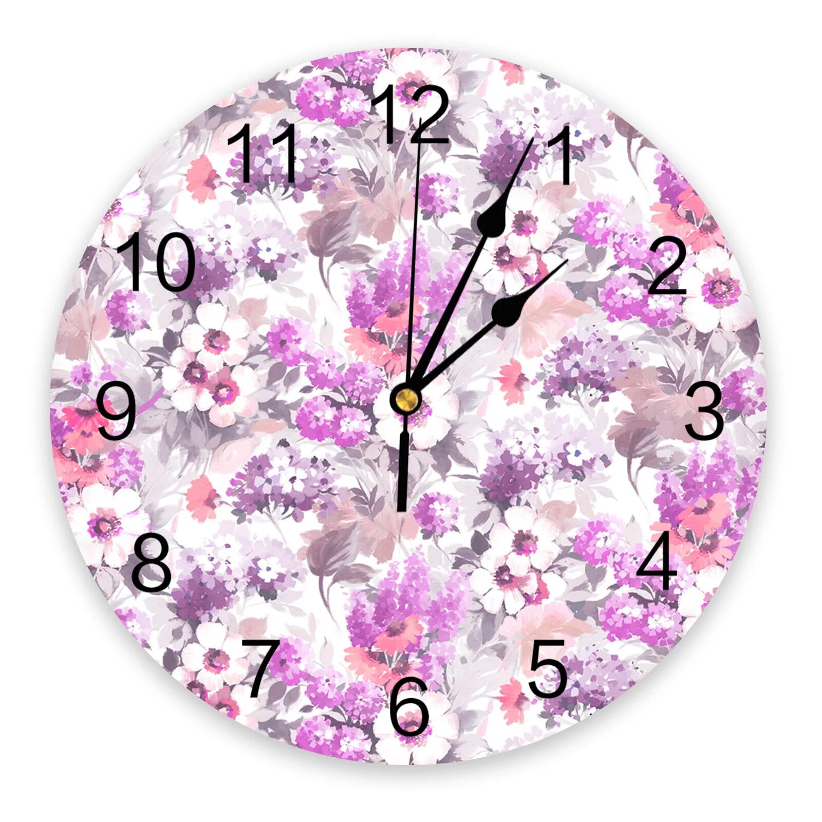 Spring Texture Watercolor Flower Hydrangea Clocks Wall Home Decor ...