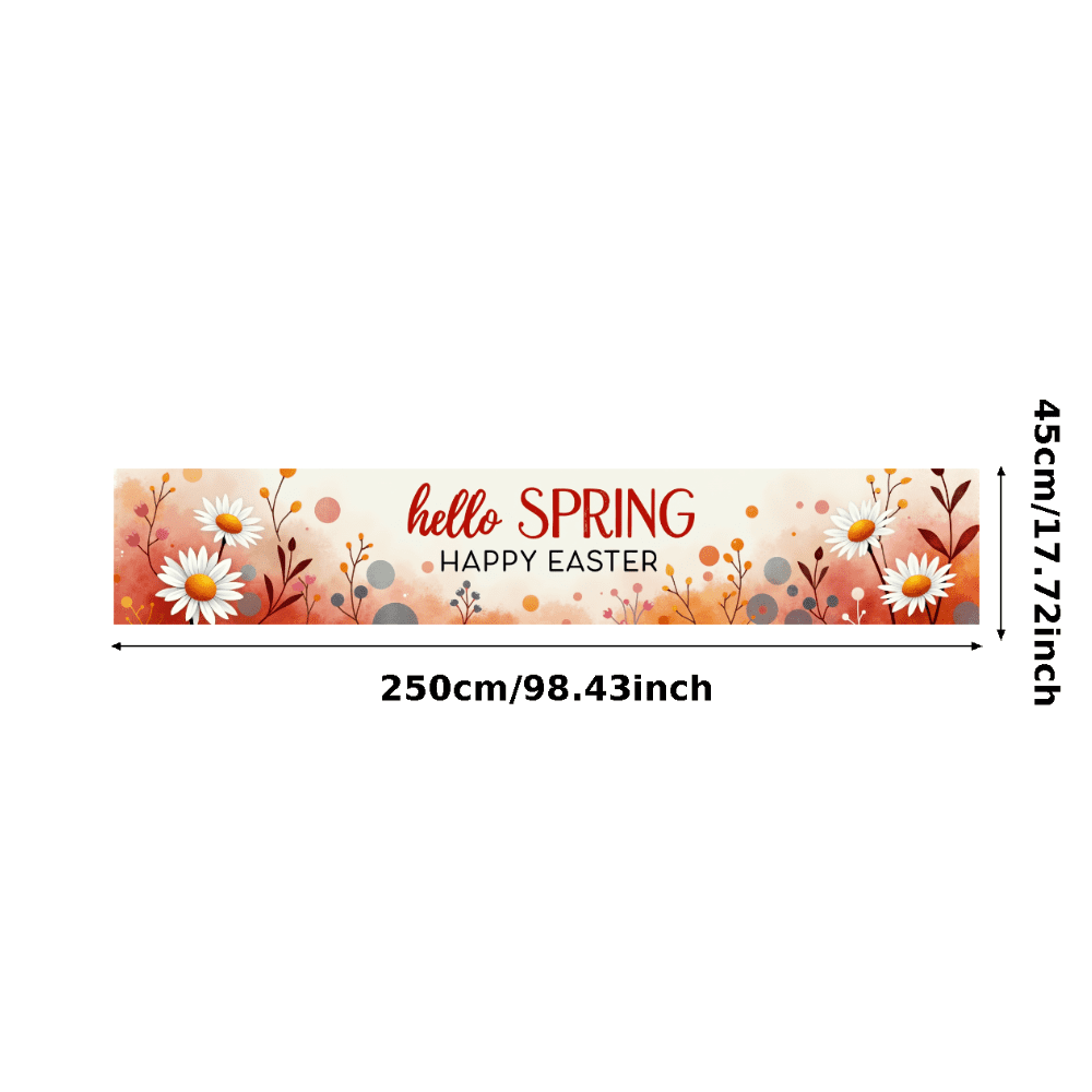 Spring Themed Floral Banner with Daisy Elements Happy Easter Party ...