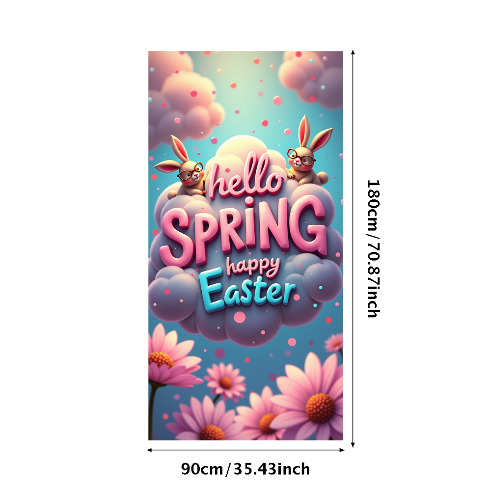 Spring Themed Floral Banner with Daisy Elements Happy Easter Party ...