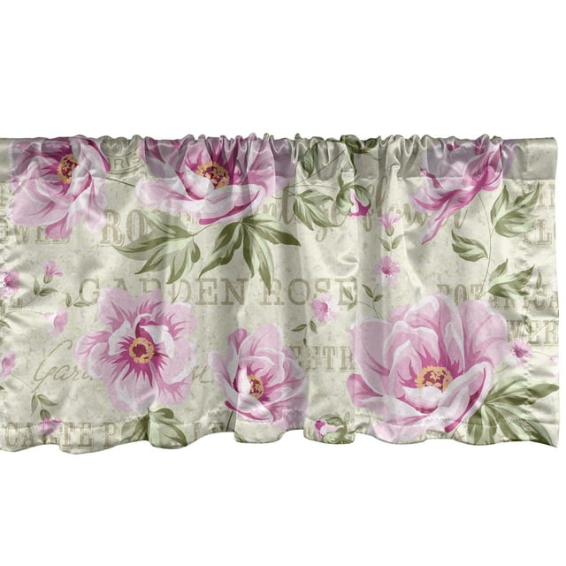 Spring Themed Window Valance, Garden Rose and Flower Writings Garden ...