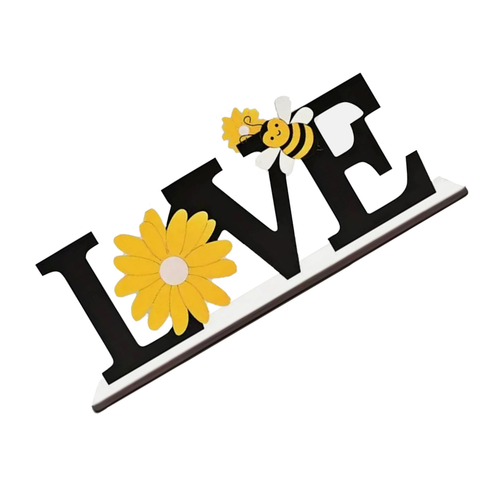 Spring Themed Wooden Love Letter Sign with Sunflowers and Bees Design ...
