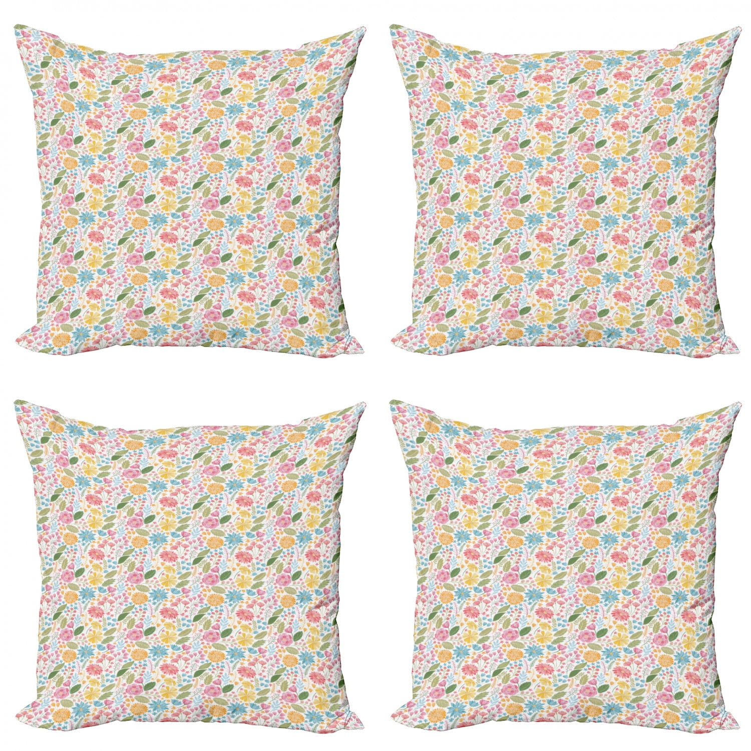 Spring Throw Pillow Cushion Case Pack of 4, Botanical Garden with ...