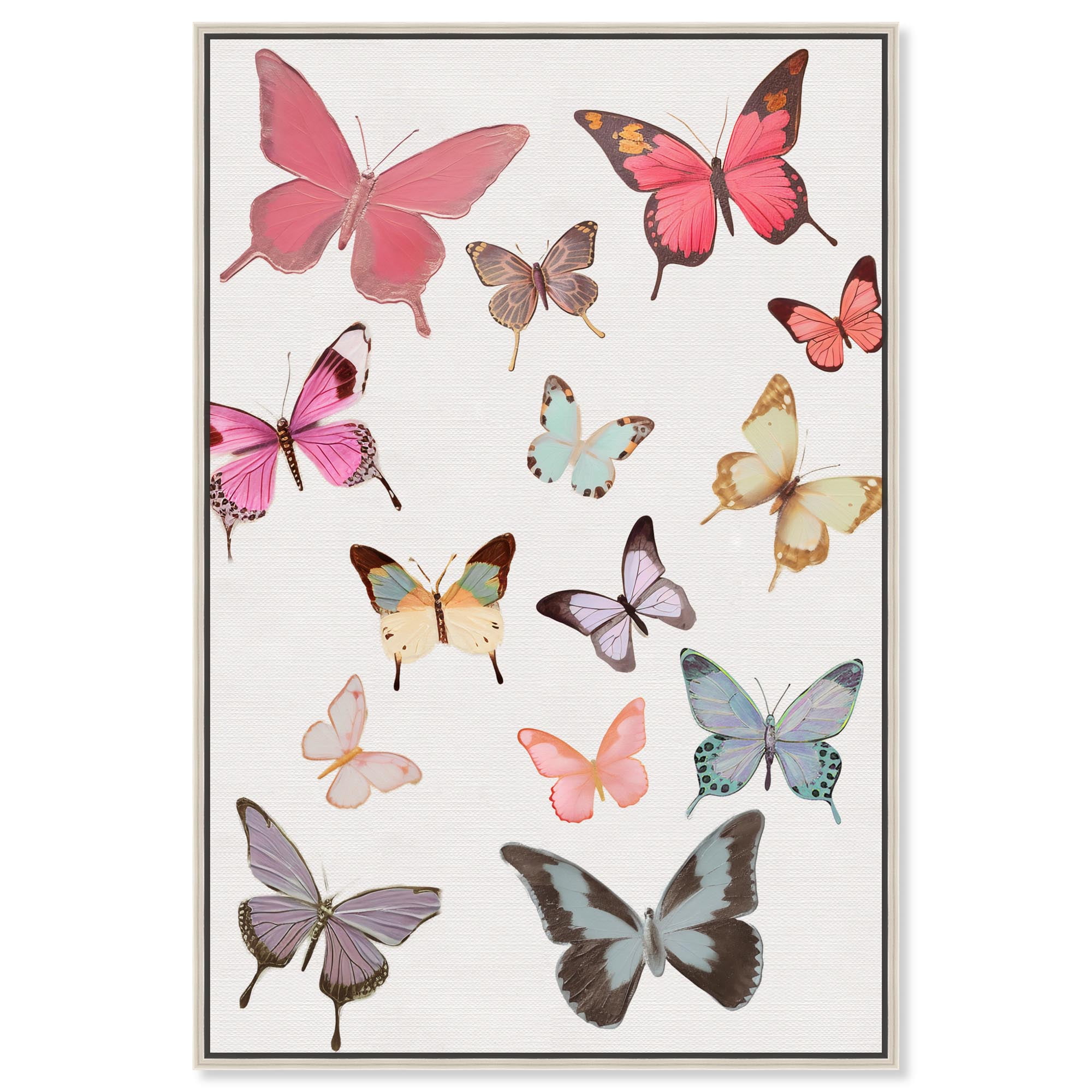 Spring Time Butterflies Canvas Butterfly Art Prints by Art Remedy ...