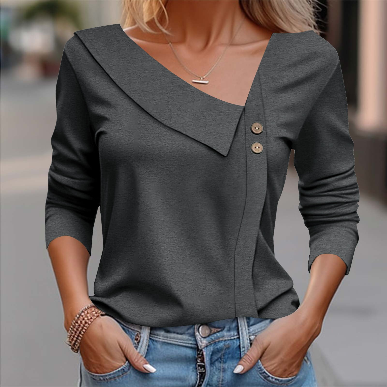 Spring Tops for Women Womens Tops under $5 Fall Clothes Women's Long ...