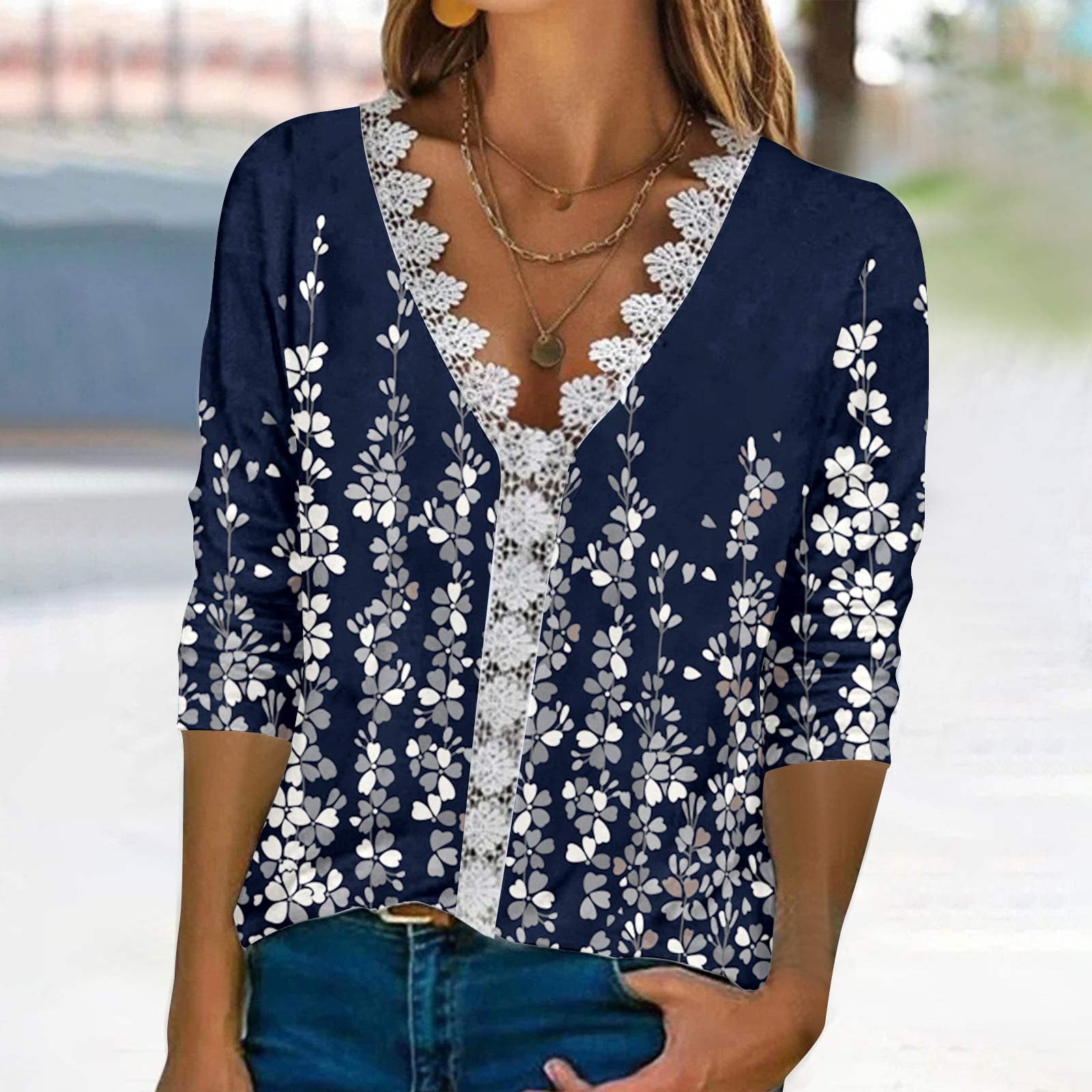 Spring Tops for Women Womens Plus Size Shorts Women's Fashion Printed ...