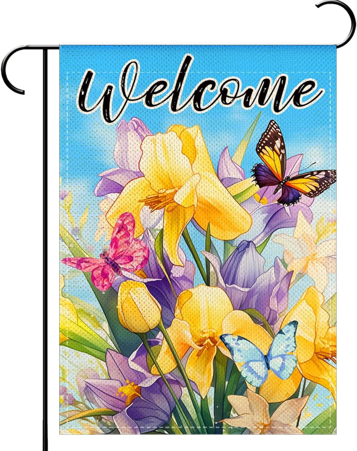 Spring Tulip Garden Flags double sided,Welcome Spring Seasonal Floral ...