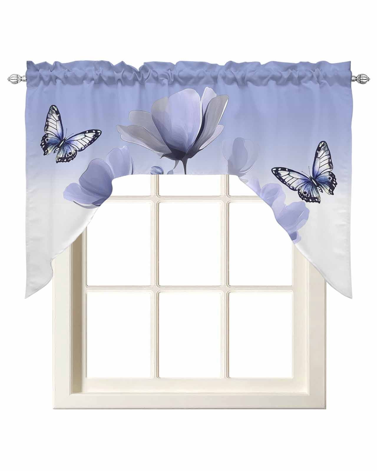 Spring Tulip Kitchen Curtains Swag Valance for Windows/Bathroom/Cafe ...