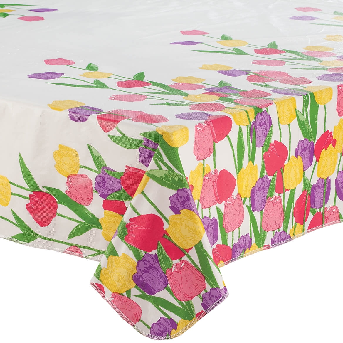 Chef's Pride Spring Tulips Tablecloth, Spillproof, Washable, 60" x 102 ...