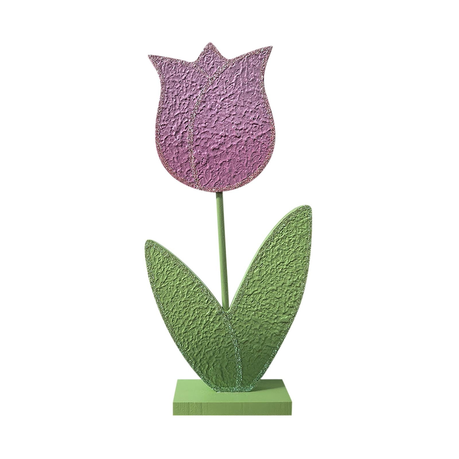 Spring Tulips Wood Signs Retro Wooden Tulip Shelf Sitter Multicolor ...