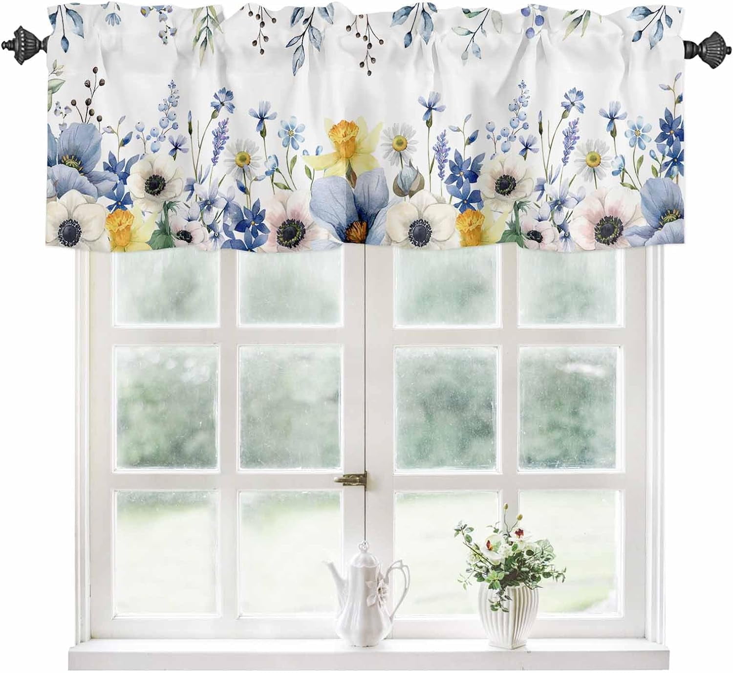 Spring Valance for Windows Kitchen Living Room Valances Rod Pocket ...