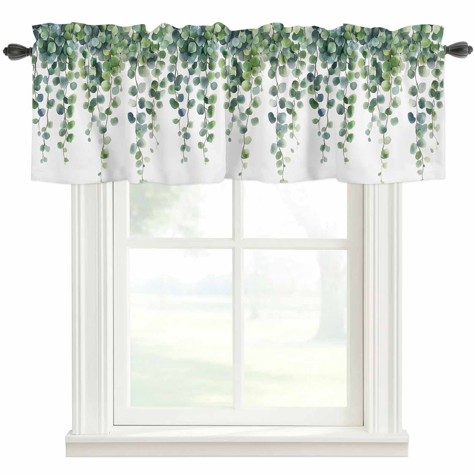 Spring Valances for Windows Leaves Rod Pocket Curtain Valance Window ...
