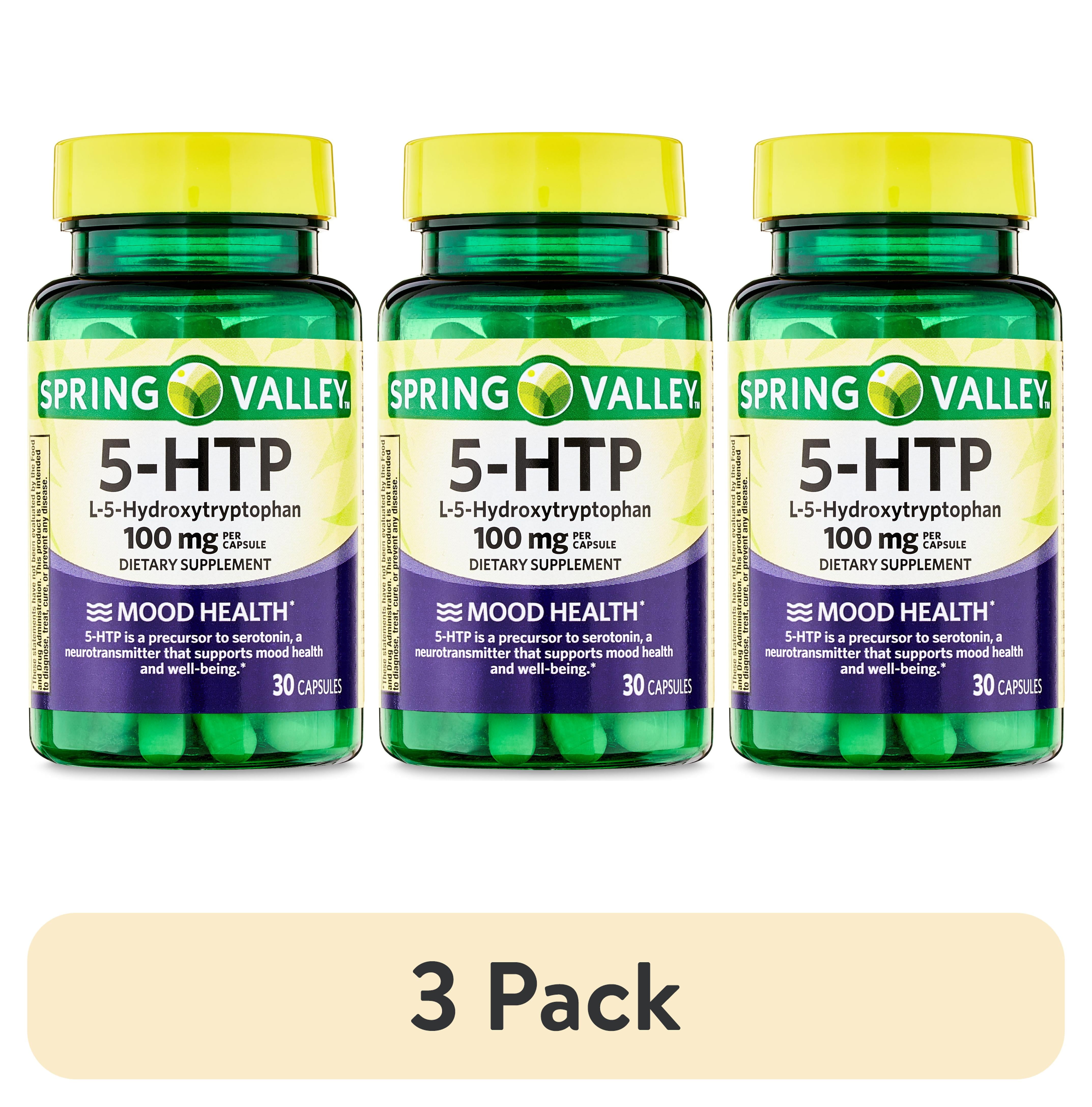 (3 pack) Spring Valley 5-HTP Capsules, 100 mg, 30 Count - Walmart.com