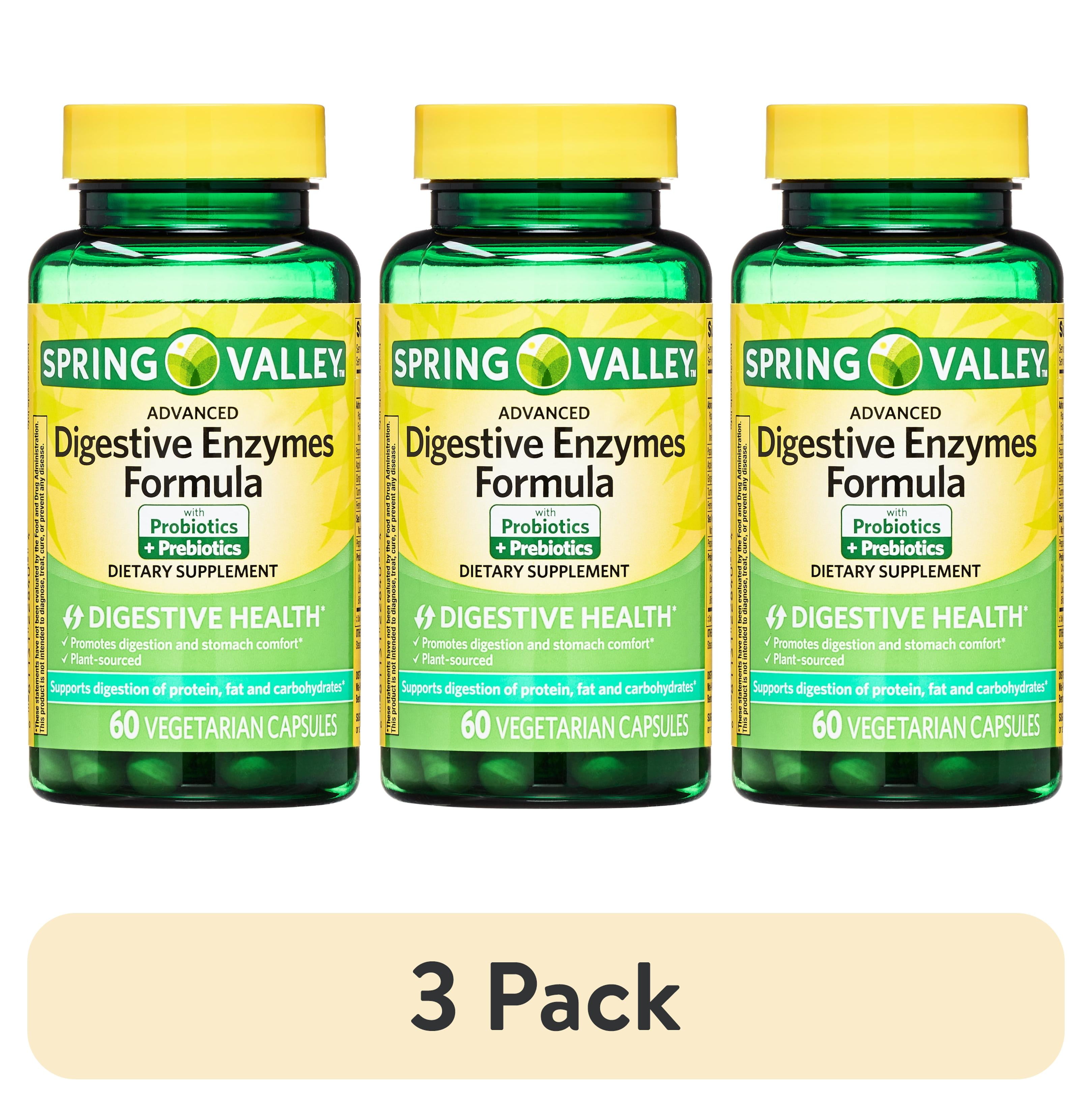 (3 pack) Spring Valley Advanced Digestive Enzymes, Capsules, 60 Count ...