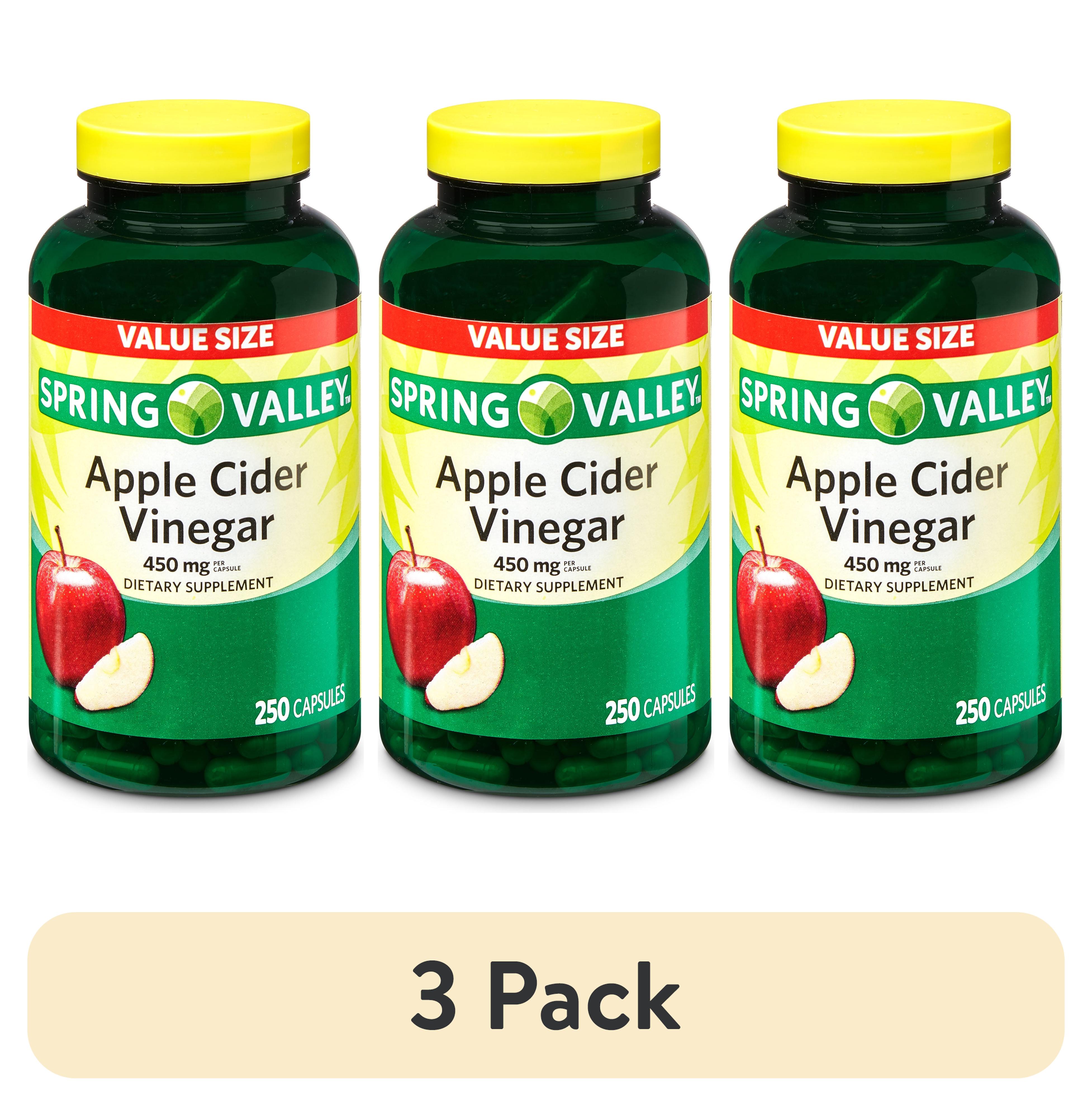 (3 pack) Spring Valley Apple Cider Vinegar Dietary Supplement Value ...