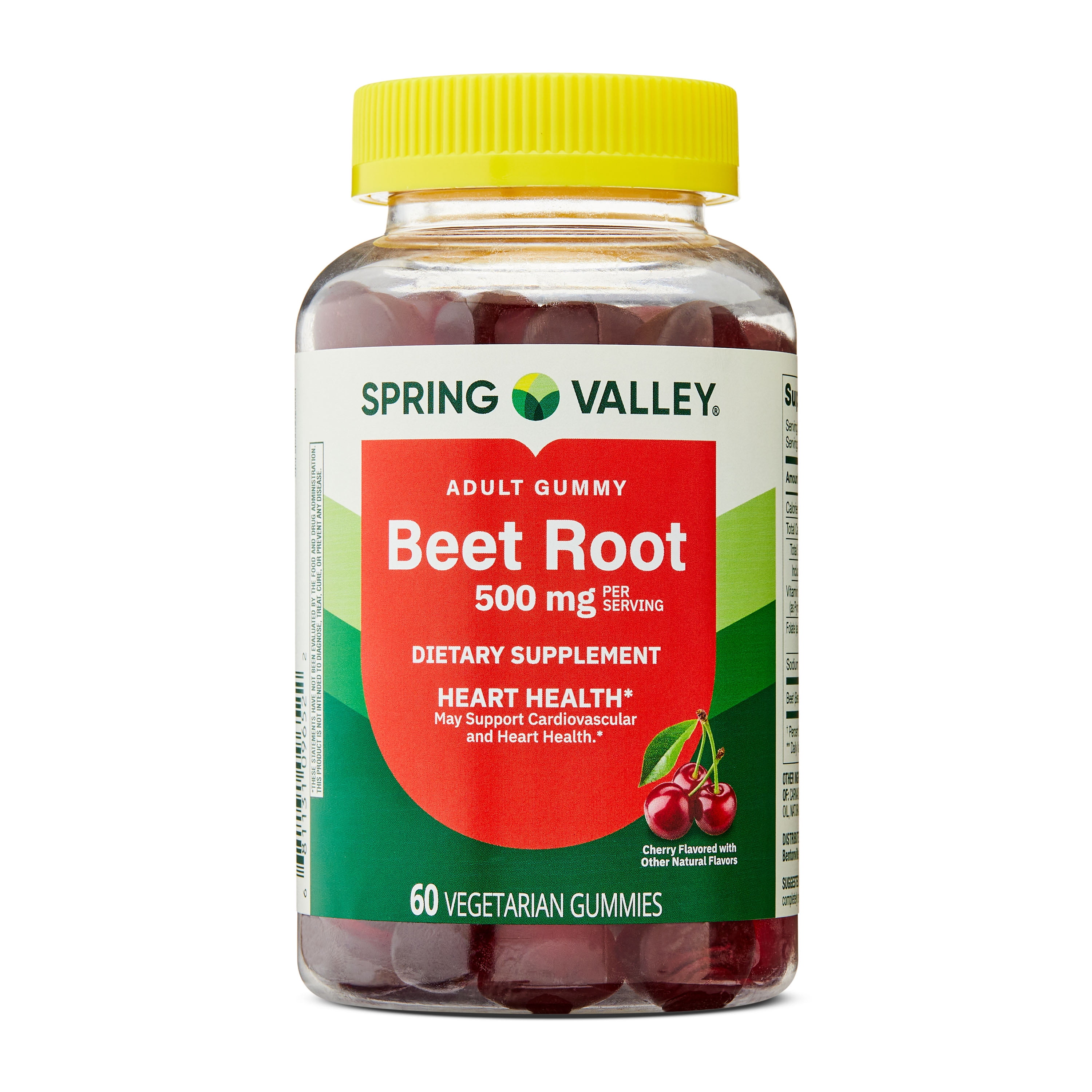 Spring Valley Beet Root Heart Health Dietary Supplement Gummies, Cherry ...